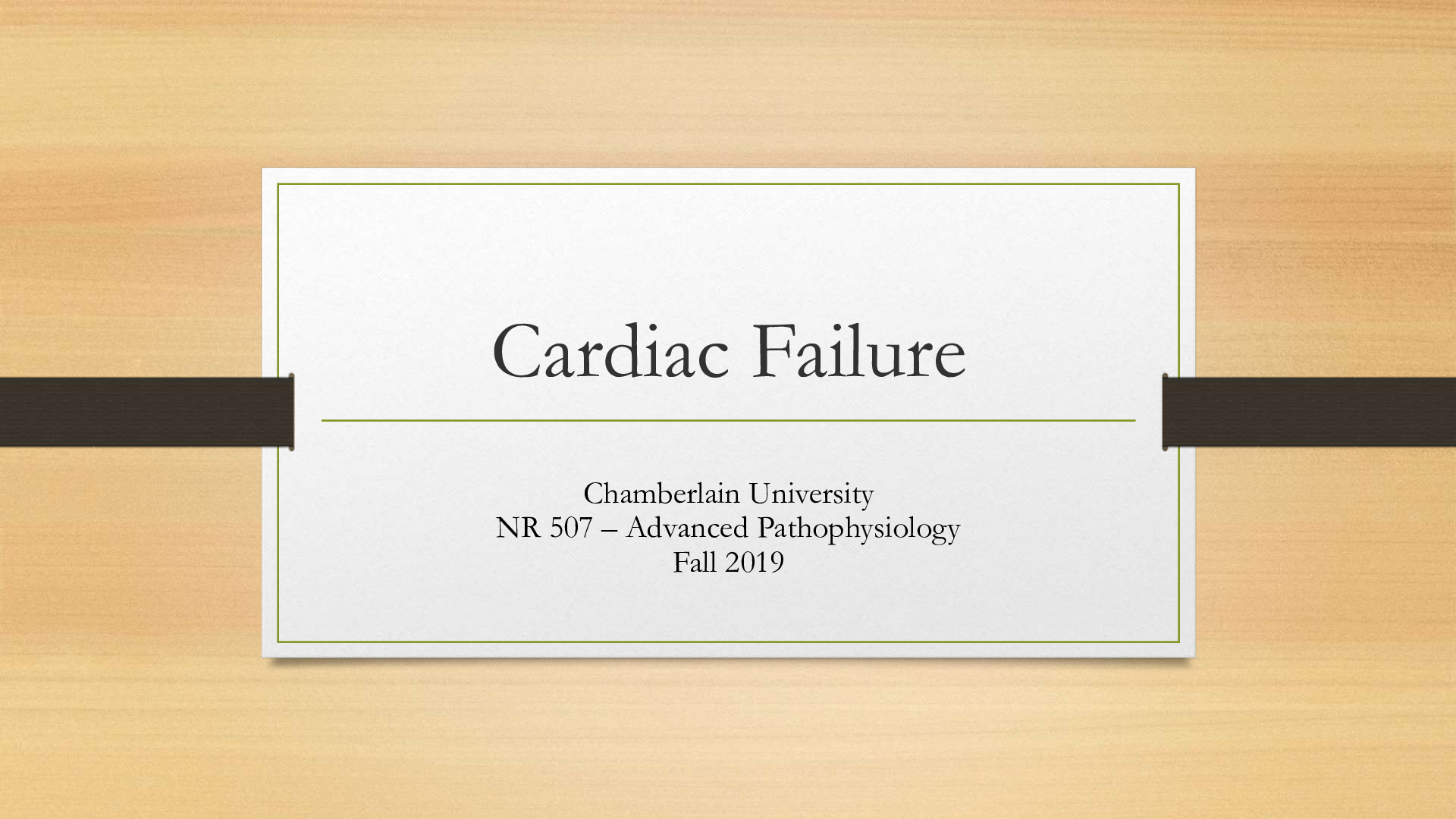 NR 507 Week 2 Assignment Disease Process Presentation Part 2:Cardiac ...