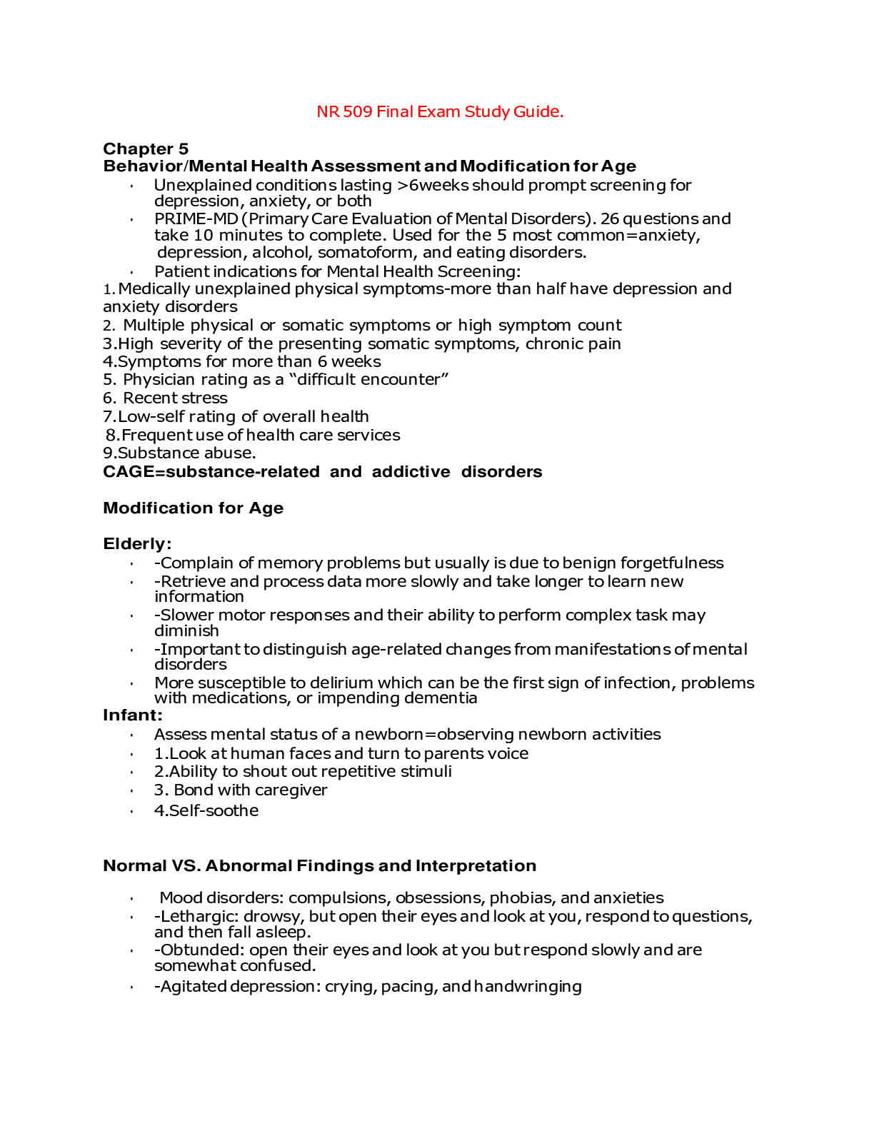 NR509 / NR 509 Final Exam Study Guide (Latest 2021 / 2022): Advanced ...