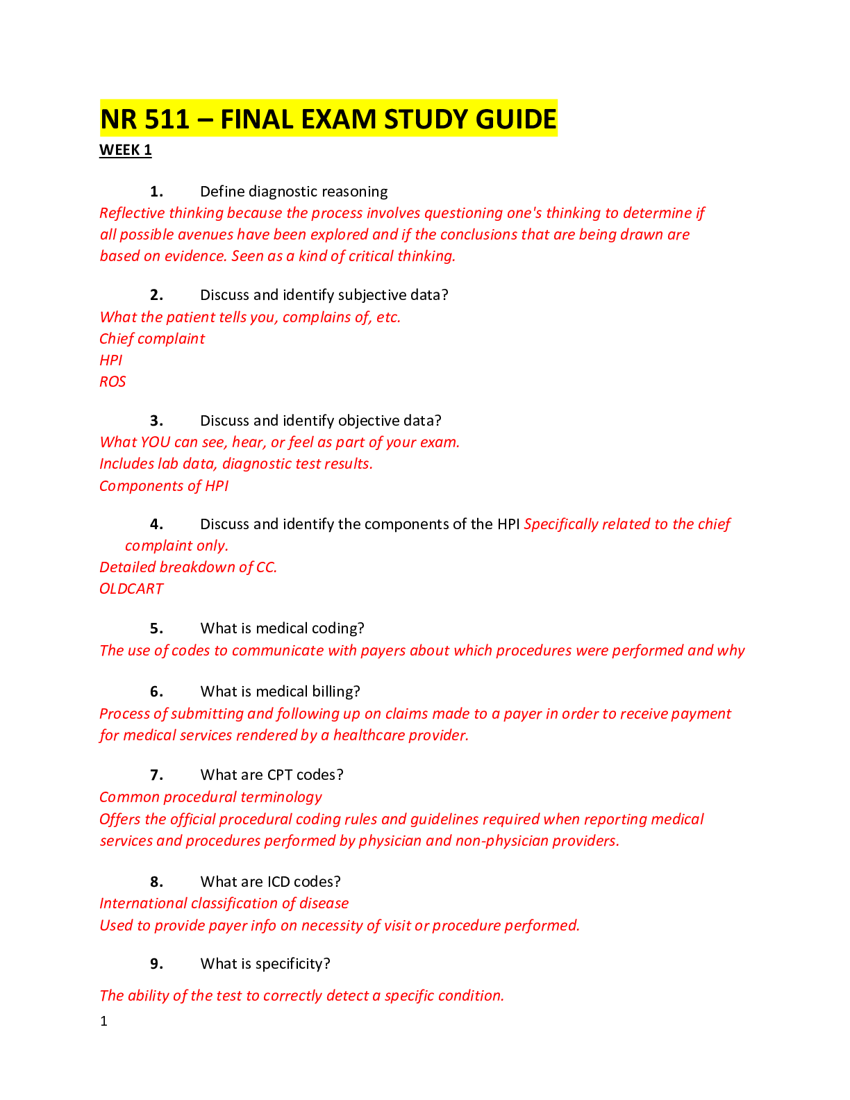 NR511-Final Exam Study Guide - Scholarfriends