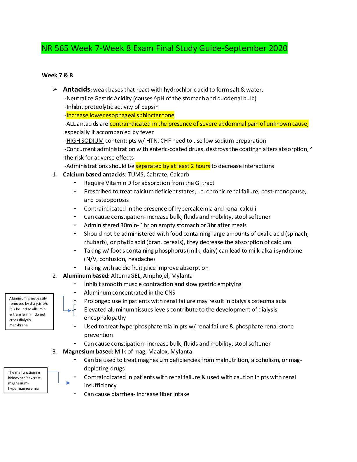 NR 601 Week 8 Exam Study Guide - Scholarfriends