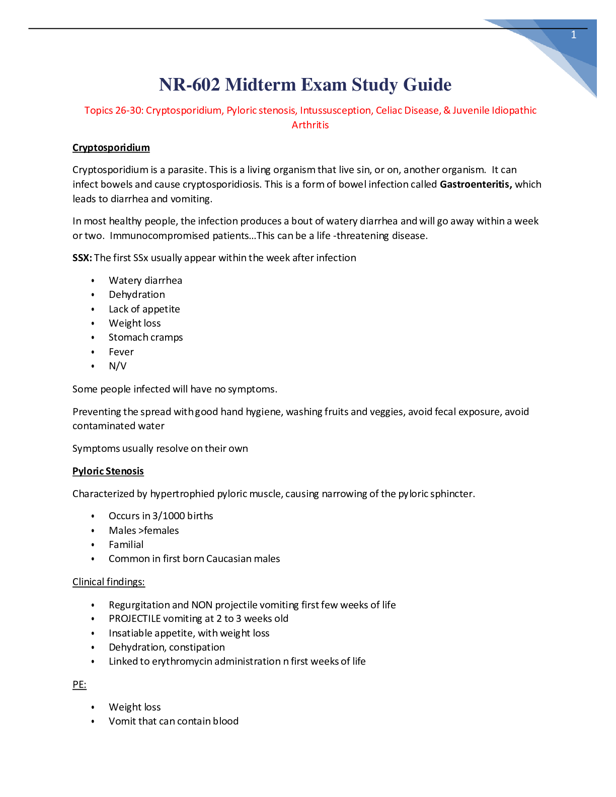 NR602 / NR-602 Midterm Exam Study Guide (Latest 2021 / 2022): Primary ...