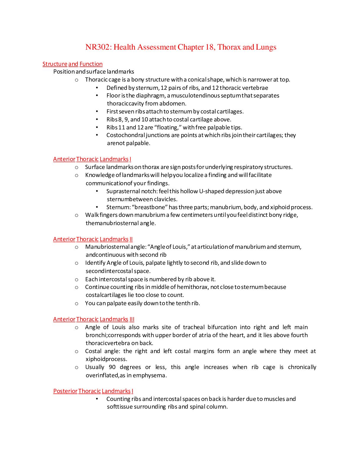 NR 302 / NR302: Health Assessment (Chapter 18, Thorax and Lungs ...