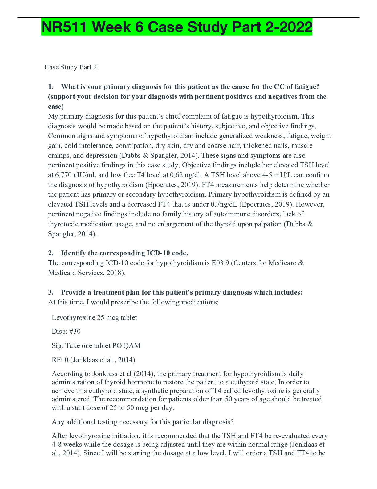 NR511 Week 6 Case Study Part 2-2022 – Scholarfriends - Scholarfriends