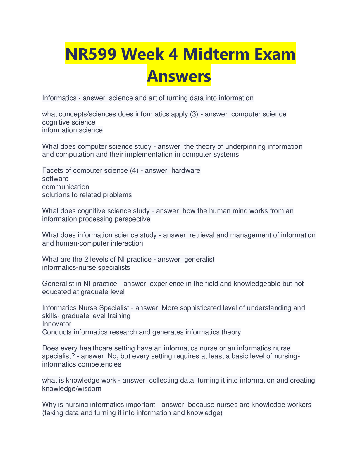 NR599 Week 4 Midterm Exam Answers – Scholarfriends - Scholarfriends