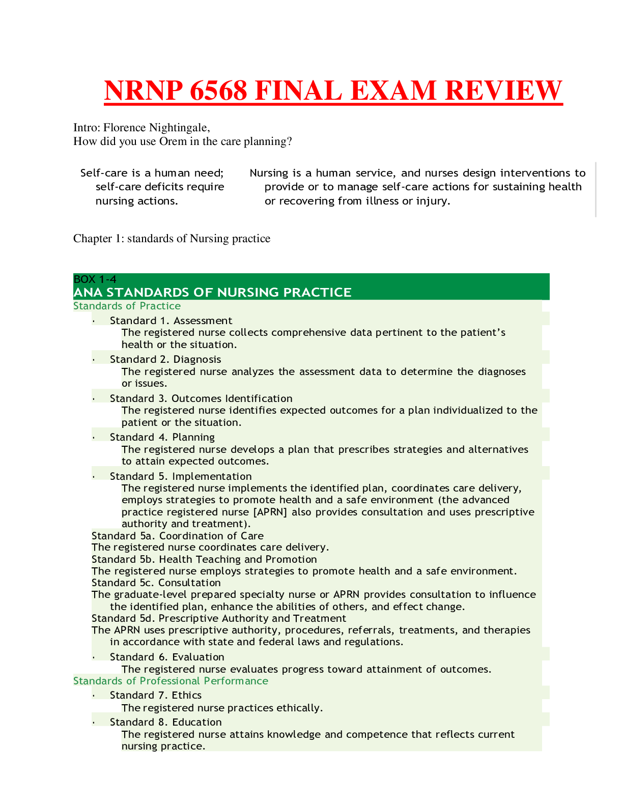 WALDEN UNIVERSITY NRNP 6568 FINAL EXAM REVIEW STUDY GUIDE COMPLETE ...