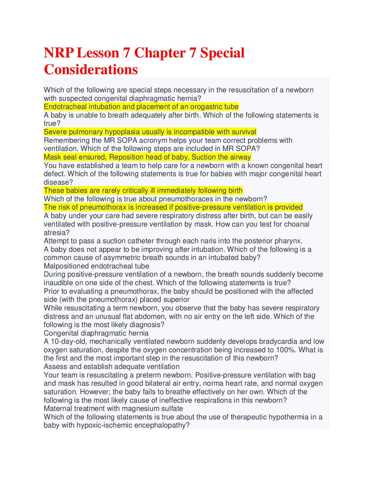 NRP Lesson 7 Chapter 7 Special Considerations Latest Update ...