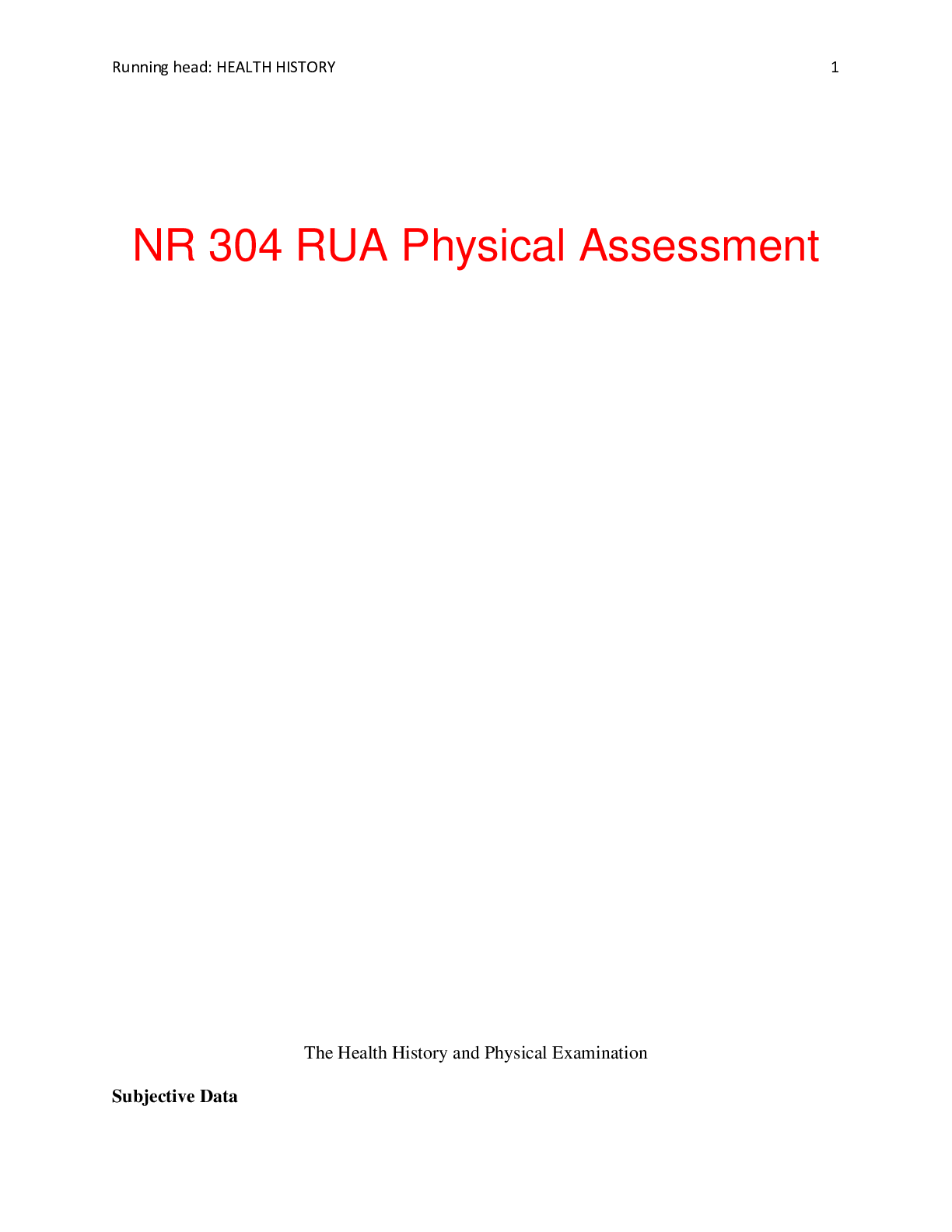 NR 304 RUA Physical Assessment - Scholarfriends