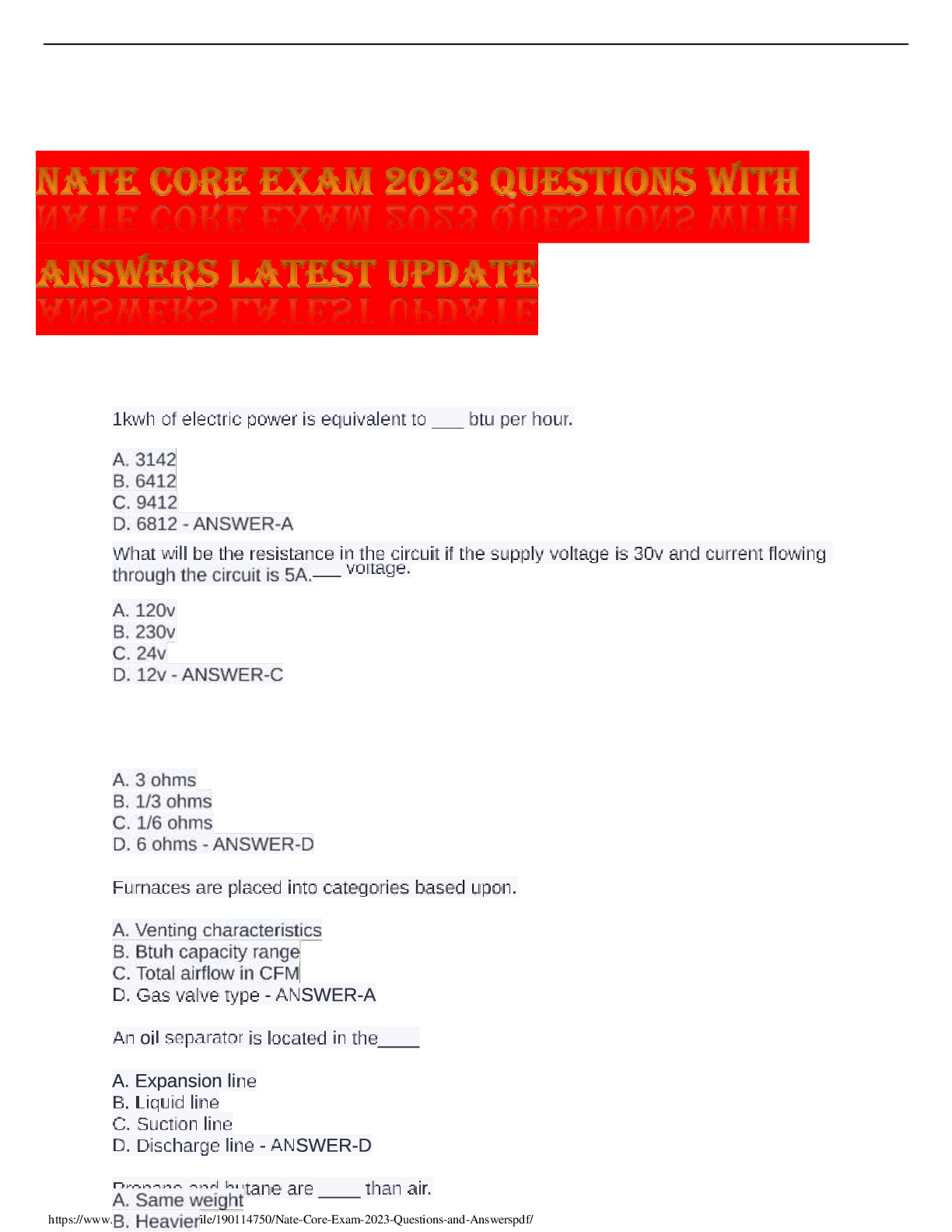 NATE CORE EXAM 2023 QUESTIONS WITH ANSWERS LATEST UPDATE - Scholarfriends