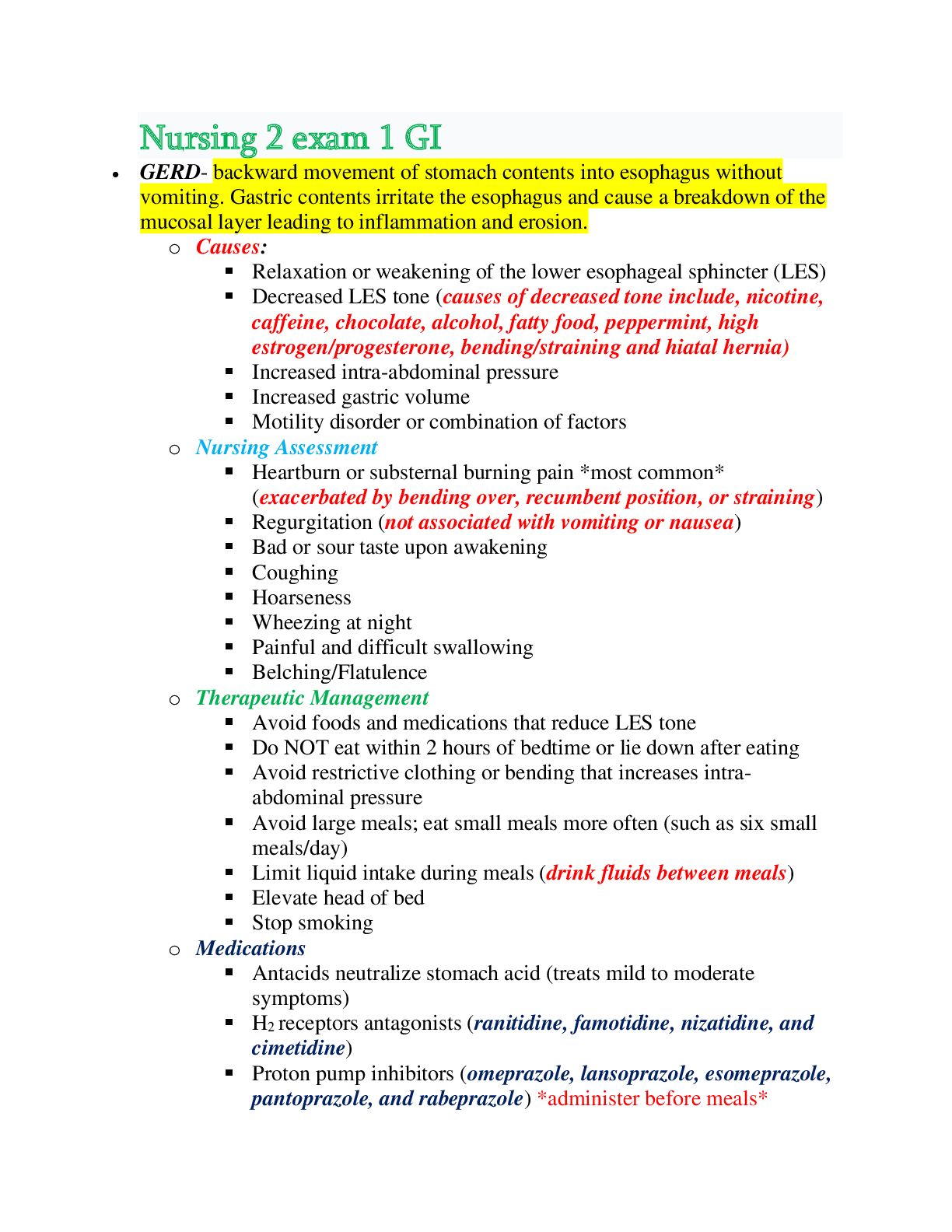 NUR 2571 Nursing 2 exam 1 GI Questions And Answers – Scholarfriends ...