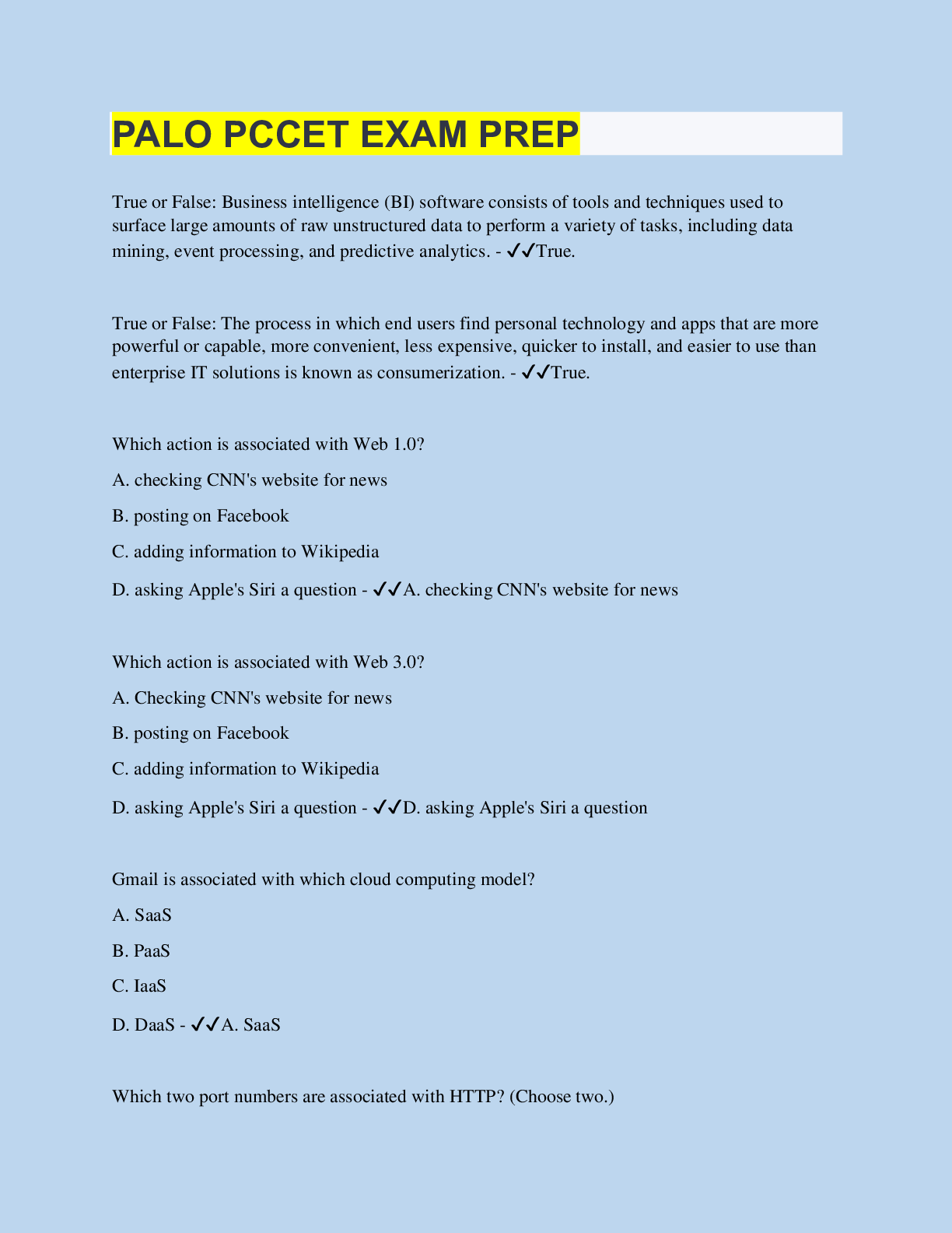 Bundle for Palo Alto Tests | Updated & Verified | with Complete ...