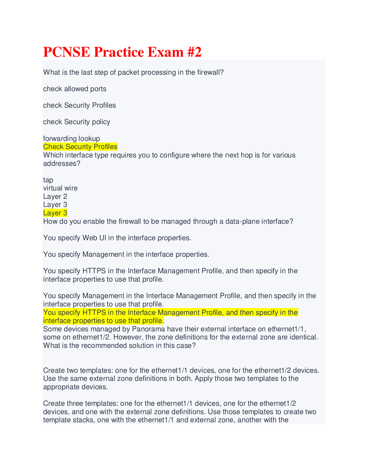 PCNSE Practice Exam #2 Questions and answers 2022/2023 - Scholarfriends