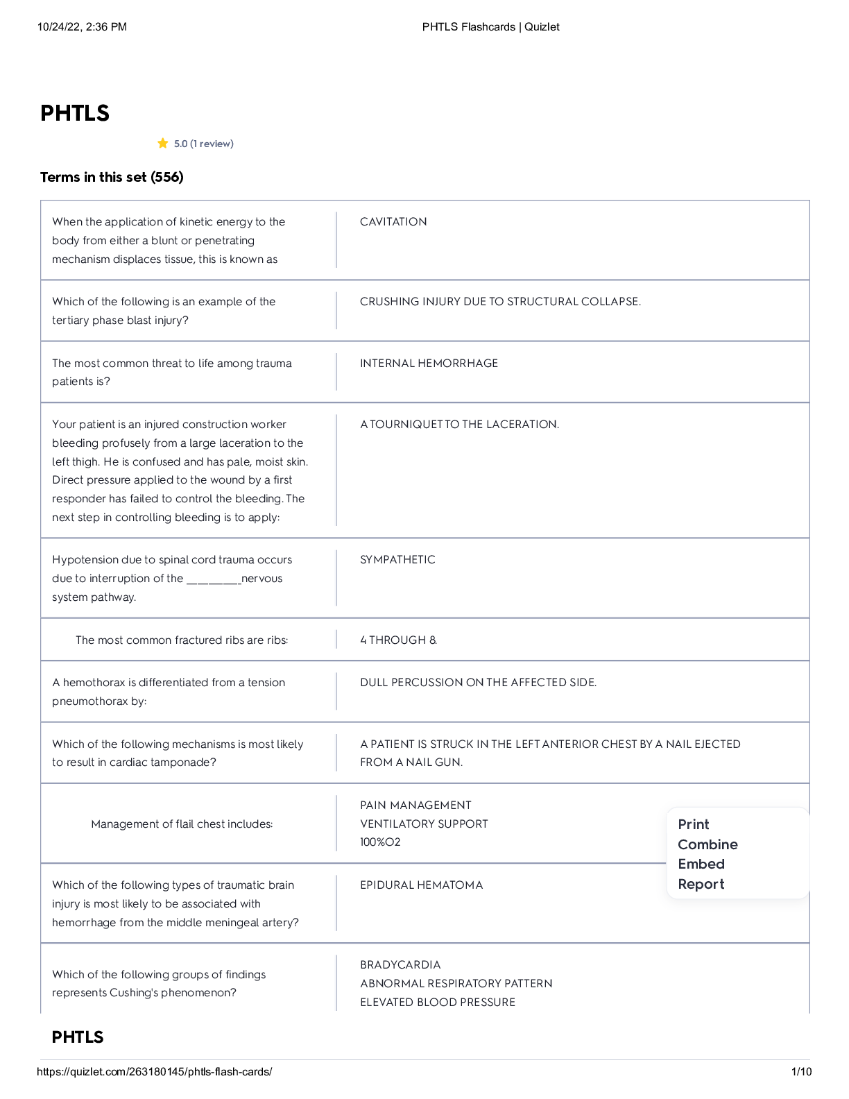 PHTLS Bundled Exams with complete solutions; Everything you need is ...
