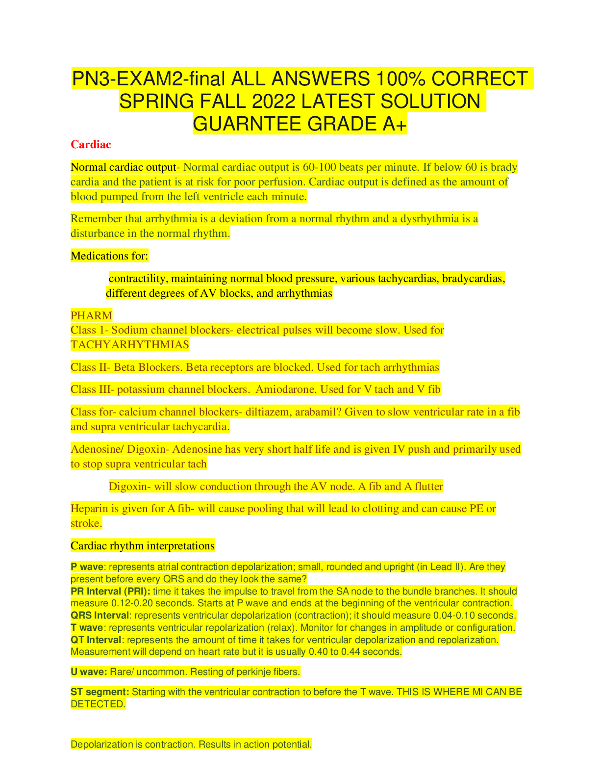 PN3-EXAM2-final ALL ANSWERS 100% CORRECT SPRING FALL 2022 LATEST ...