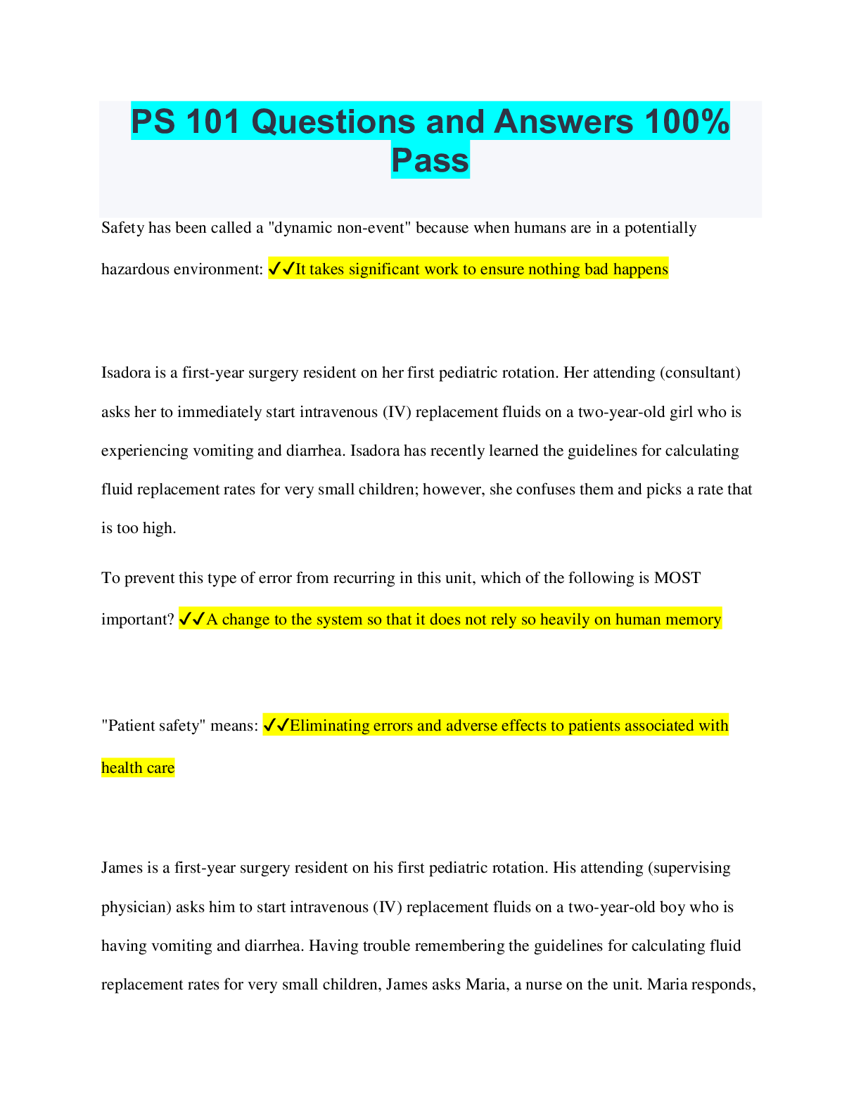 PS 101 Questions and Answers 100% Pass - Scholarfriends