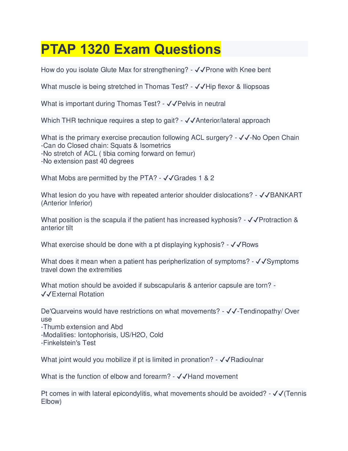 PTAP 1320 Exam Questions | with 100% Correct Answers – Scholarfriends ...