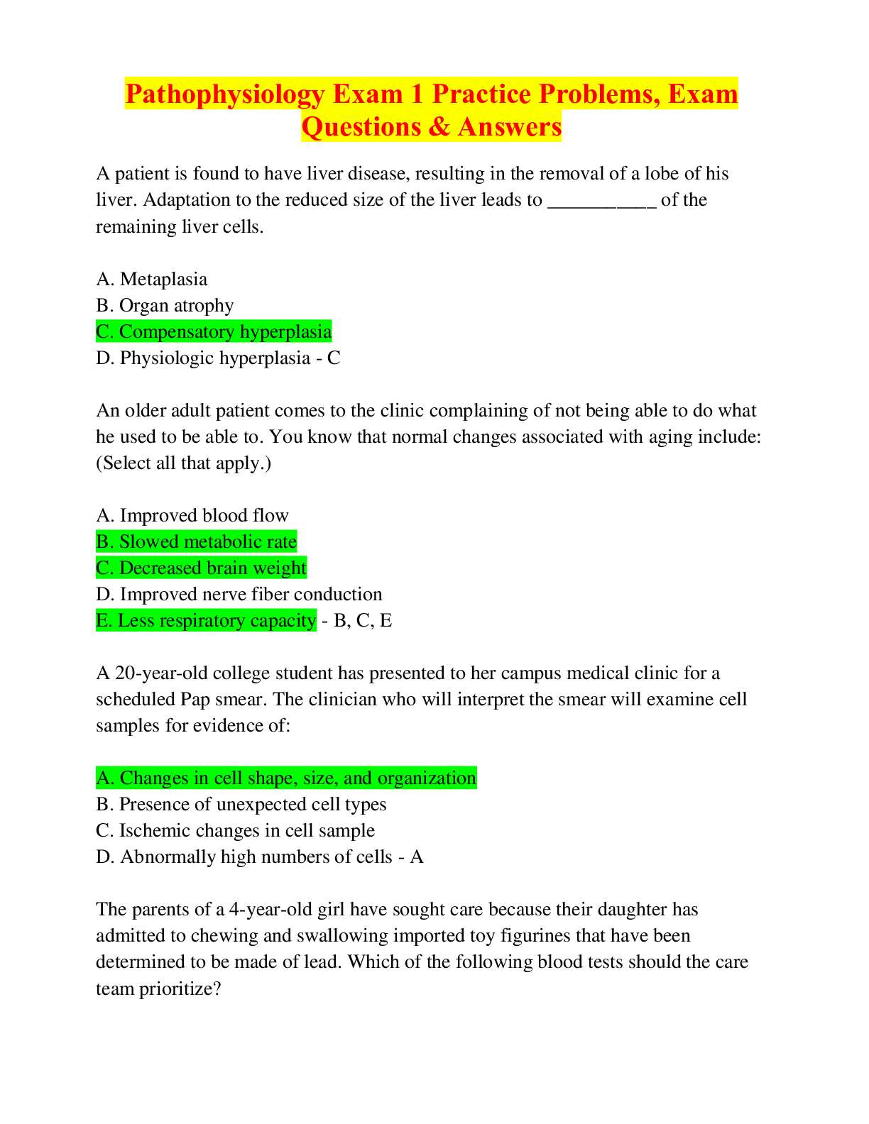 RN NURSING Exam 5 Questions & Answers, Rated 100% - Scholarfriends