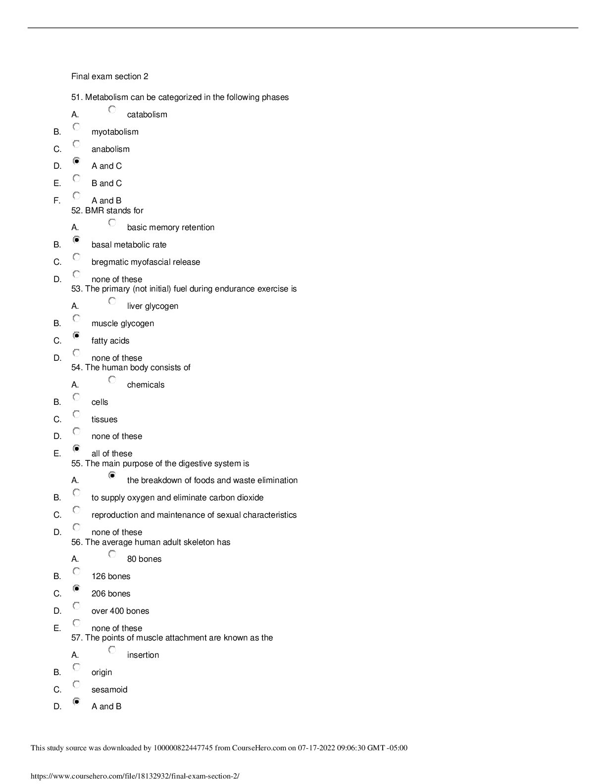 Personal Trainer Cert Final exam section - Scholarfriends