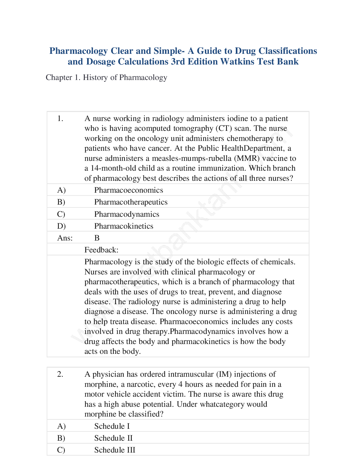Pharmacology Clear and Simple- A Guide to Drug Classifications and ...