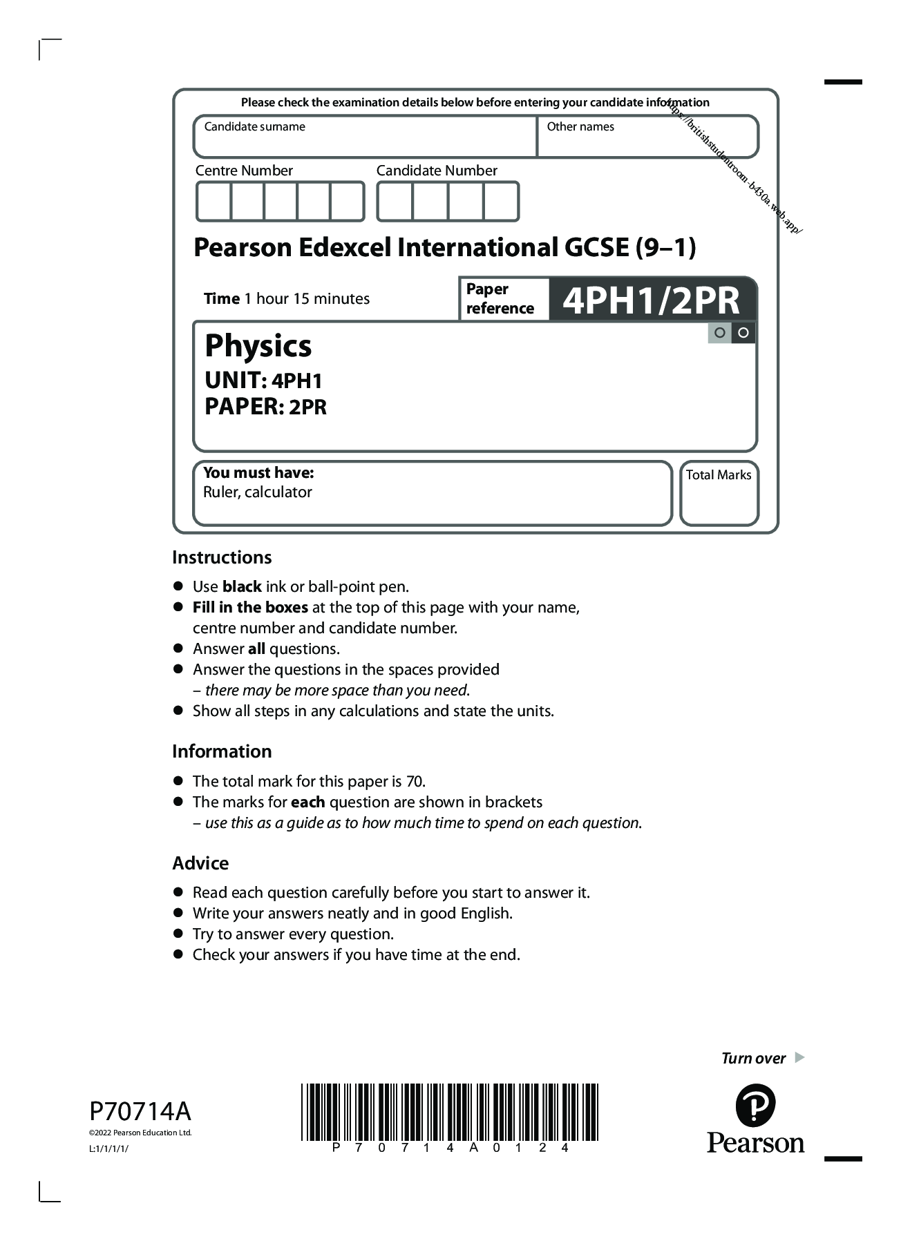 Pearson Edexcel International GCSE (9–1)_Physics_4PH1/2PR Question ...