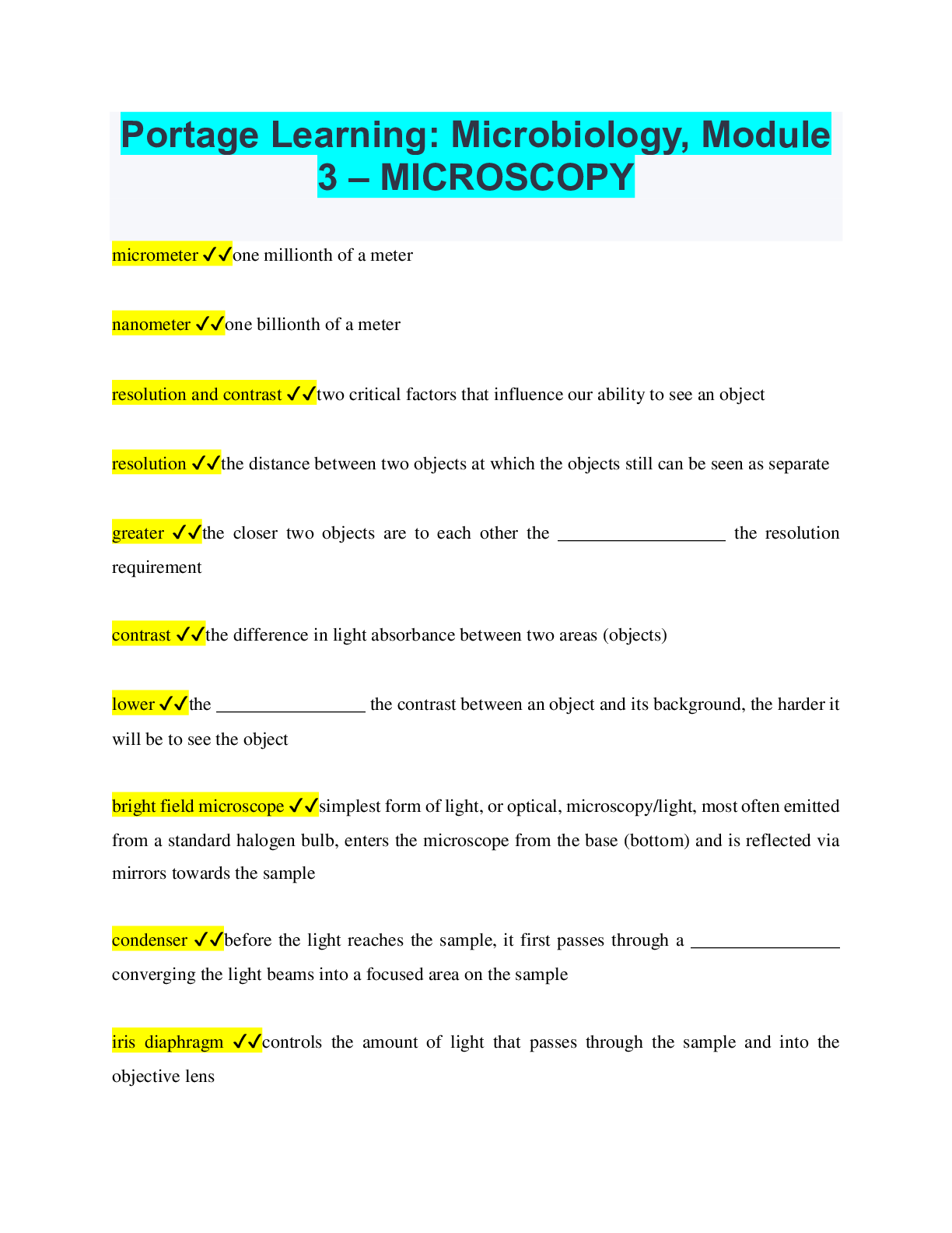 Portage Learning: Microbiology, Module 3 – MICROSCOPY – Scholarfriends ...