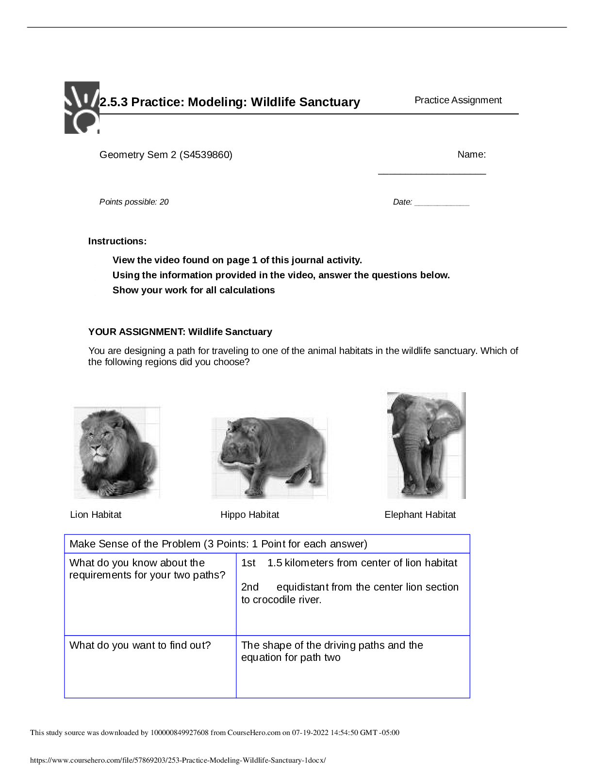 Practice Modeling Wildlife Sanctuary – Scholarfriends - Scholarfriends