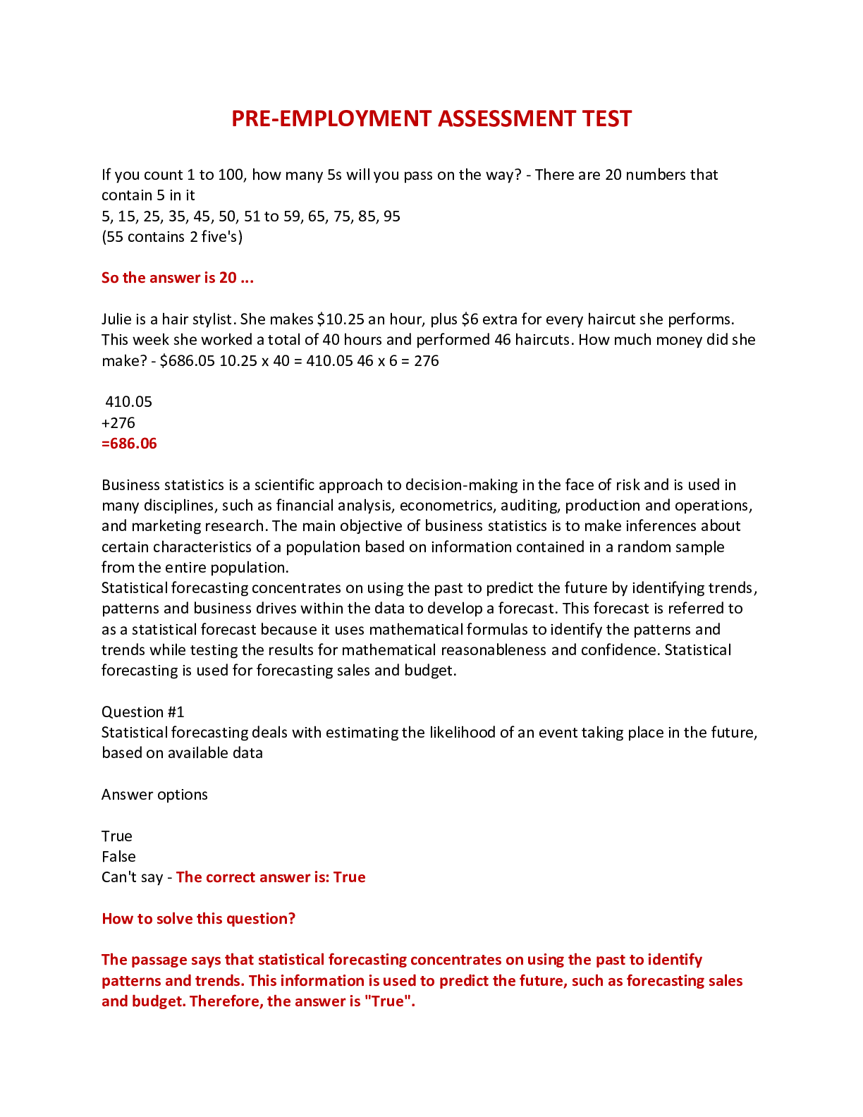 PRE-EMPLOYMENT ASSESSMENT TEST – Scholarfriends - Scholarfriends