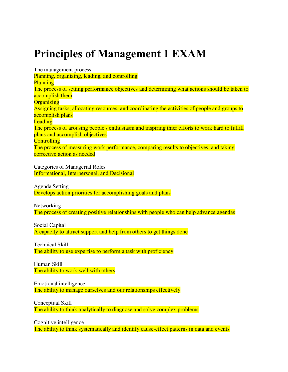 Principles of Management-Exam / 100% Correct Answers – Scholarfriends ...