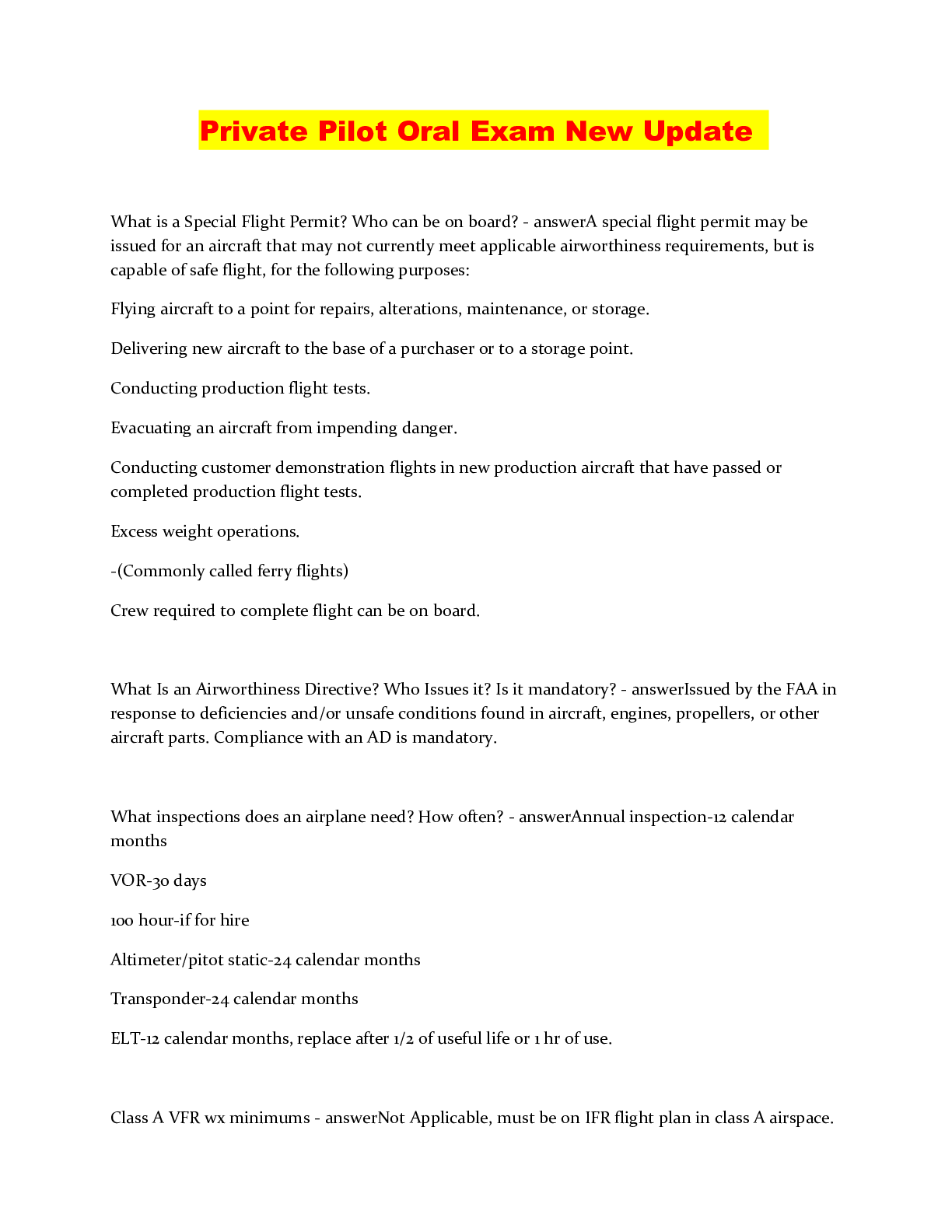 Private Pilot Oral Exam New Update – Scholarfriends - Scholarfriends