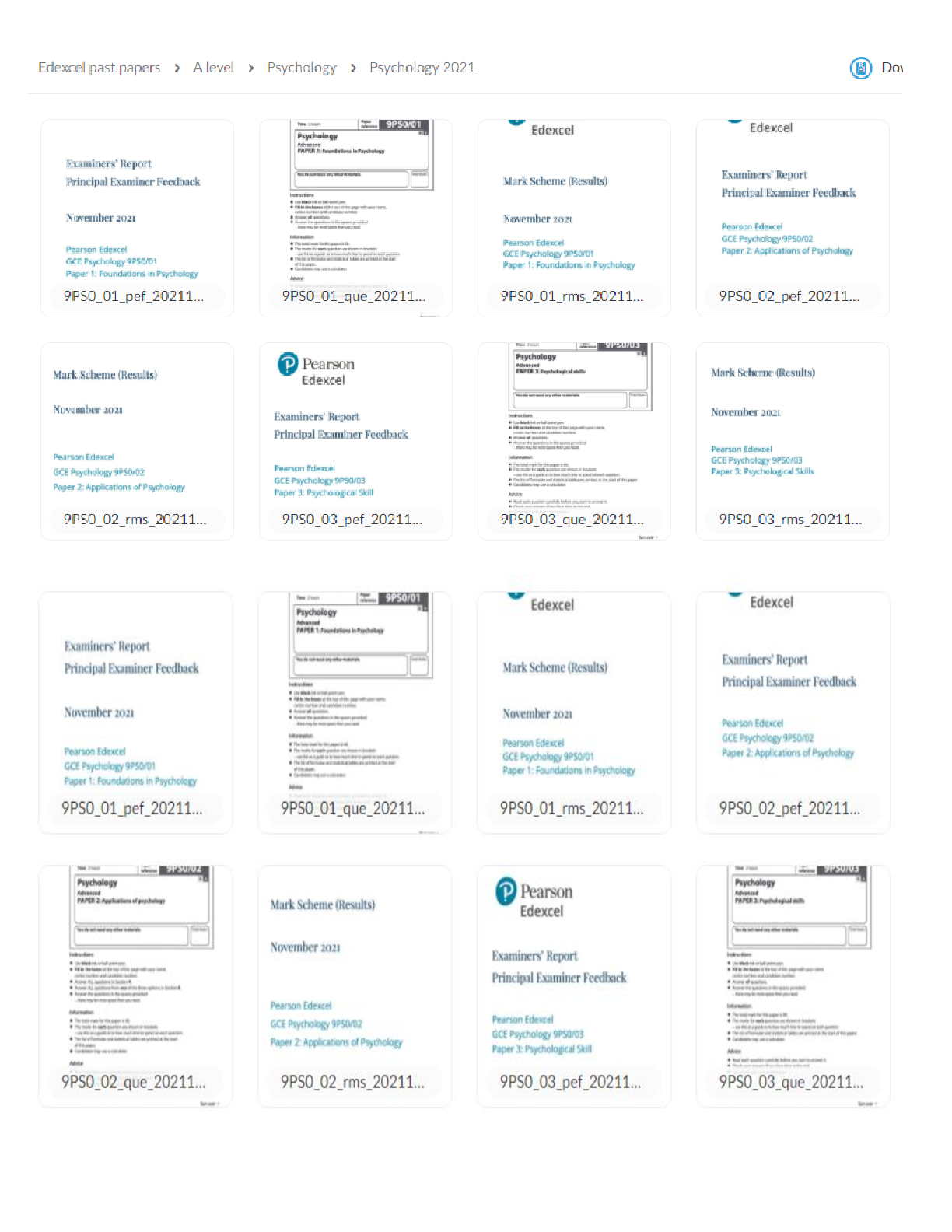 Pearson Edexcel GCE Past Papers A Level PSYCHOLOGY, November 2021. All ...