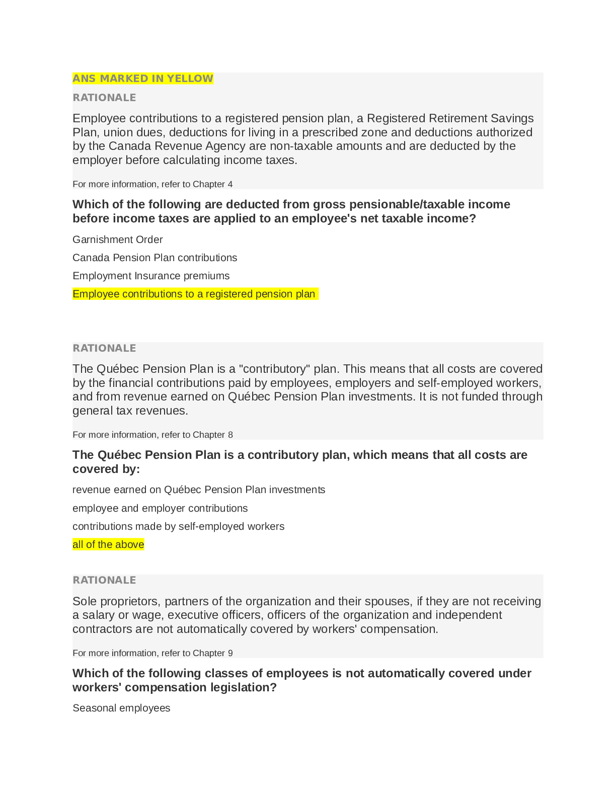 PAYROLL 101 Quiz and Pre test with Rationales - Scholarfriends