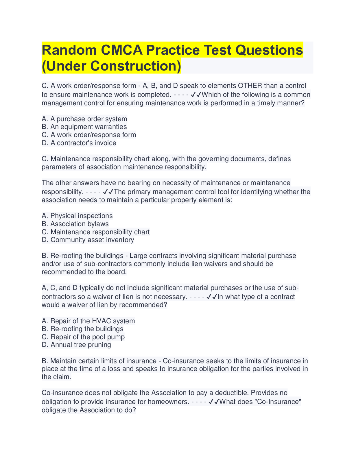 Bundle for CMCA Tests Compilation - Scholarfriends