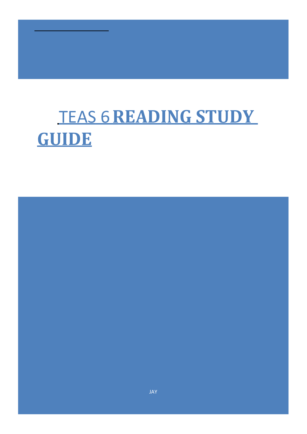 TEAS 6 Reading Study Guide - Scholarfriends