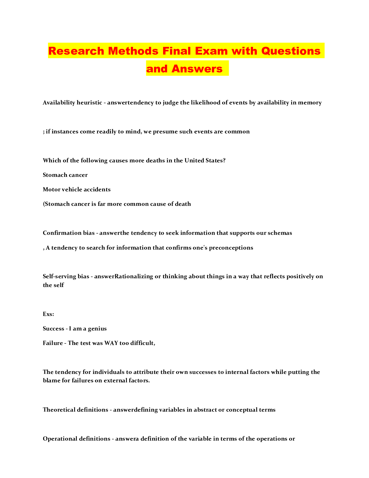 Research Methods Final Exam with Questions and Answers – Scholarfriends ...