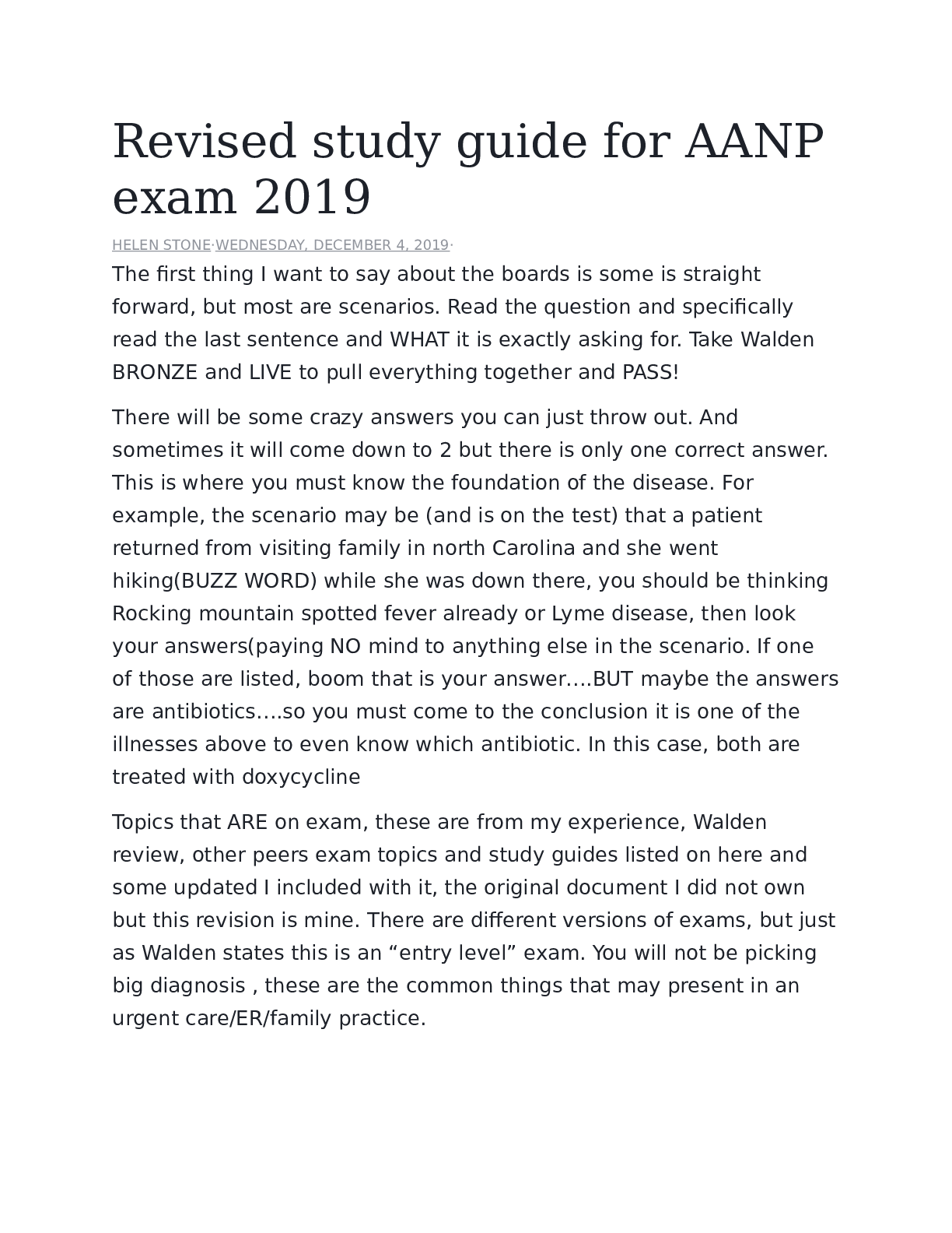 BEST LATEST REVISED STUDY GUIDE FOR AANP EXAM 2020/2021,WELL EXPLAINED ...
