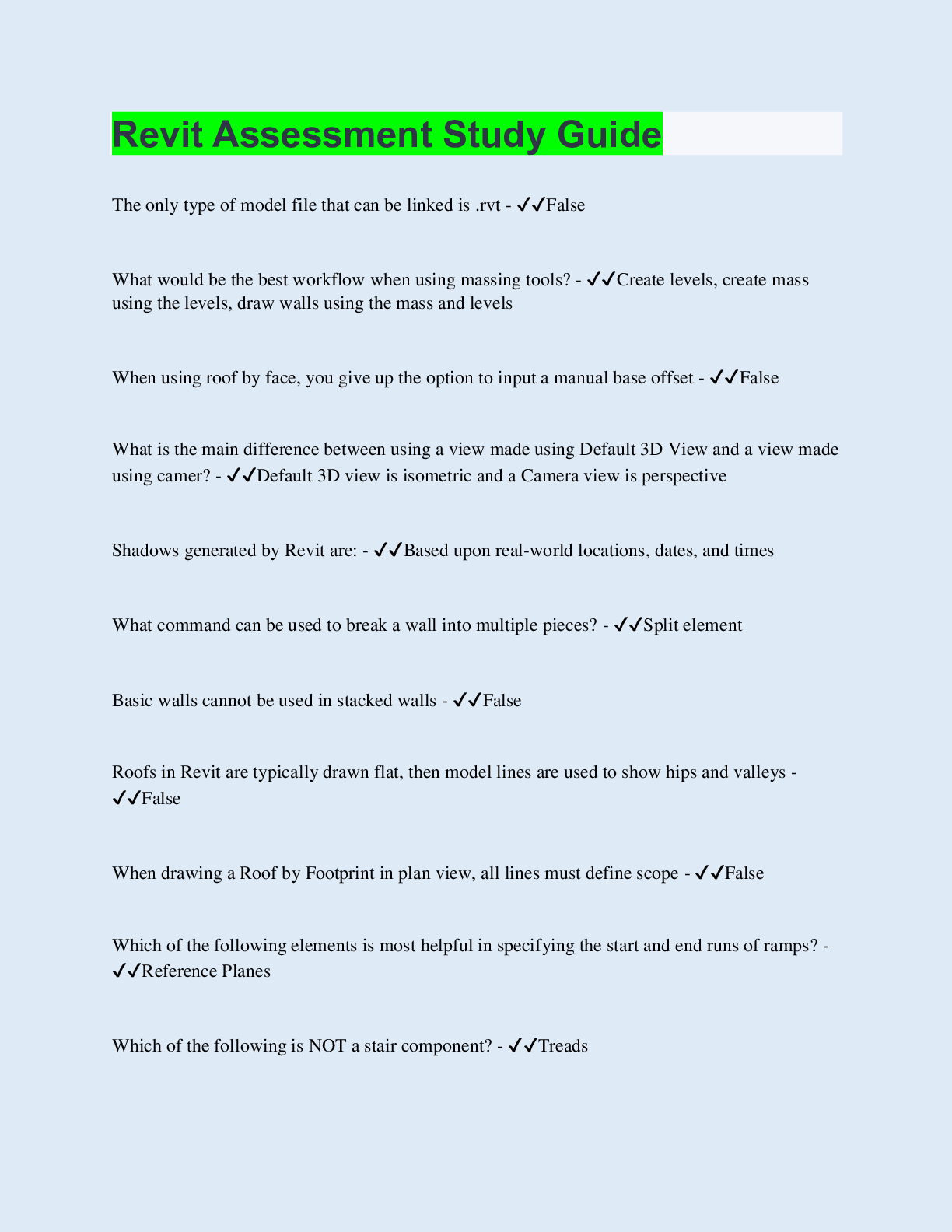 Revit Assessment Study Guide - Scholarfriends