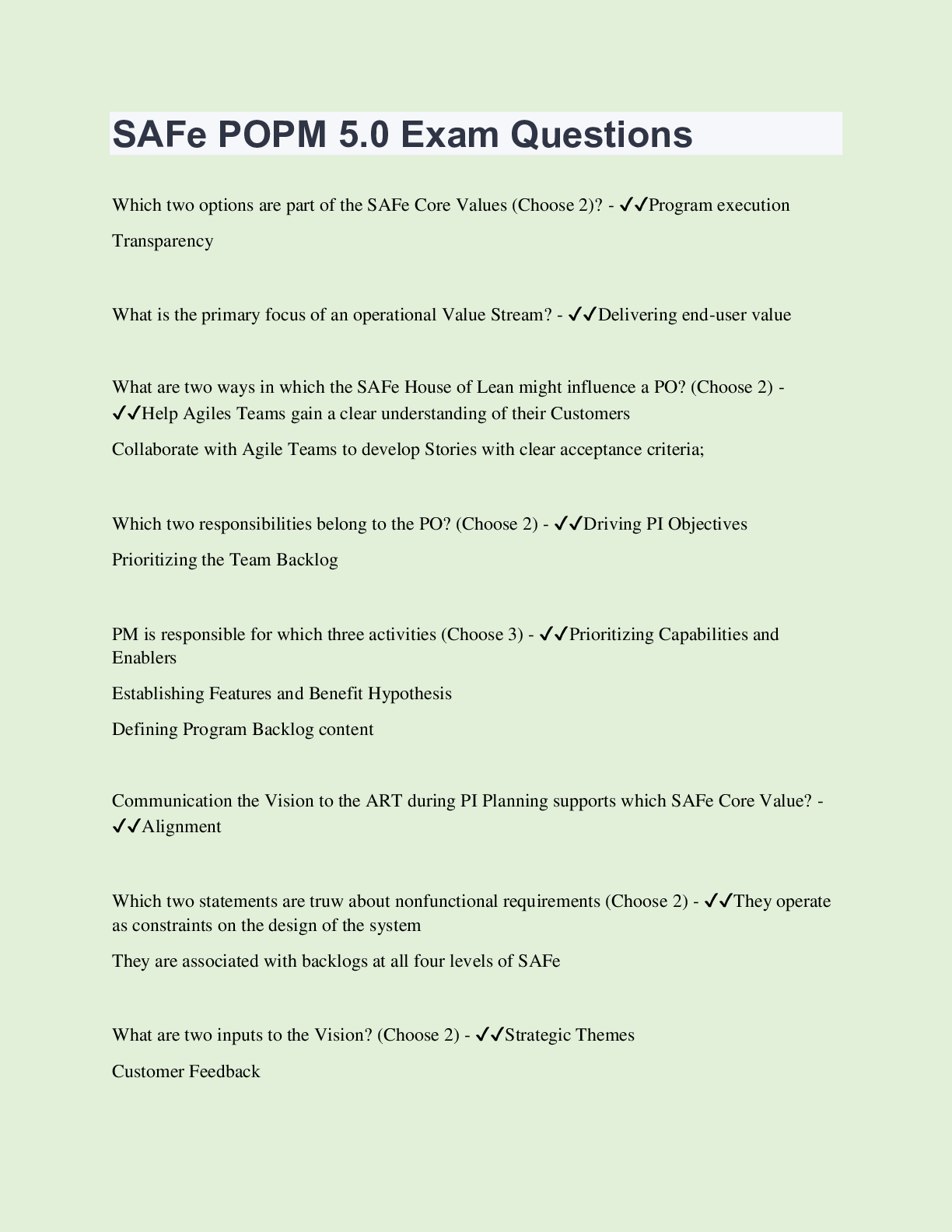 Bundle for POPM Tests | Updated & Verified | with Complete Solution ...