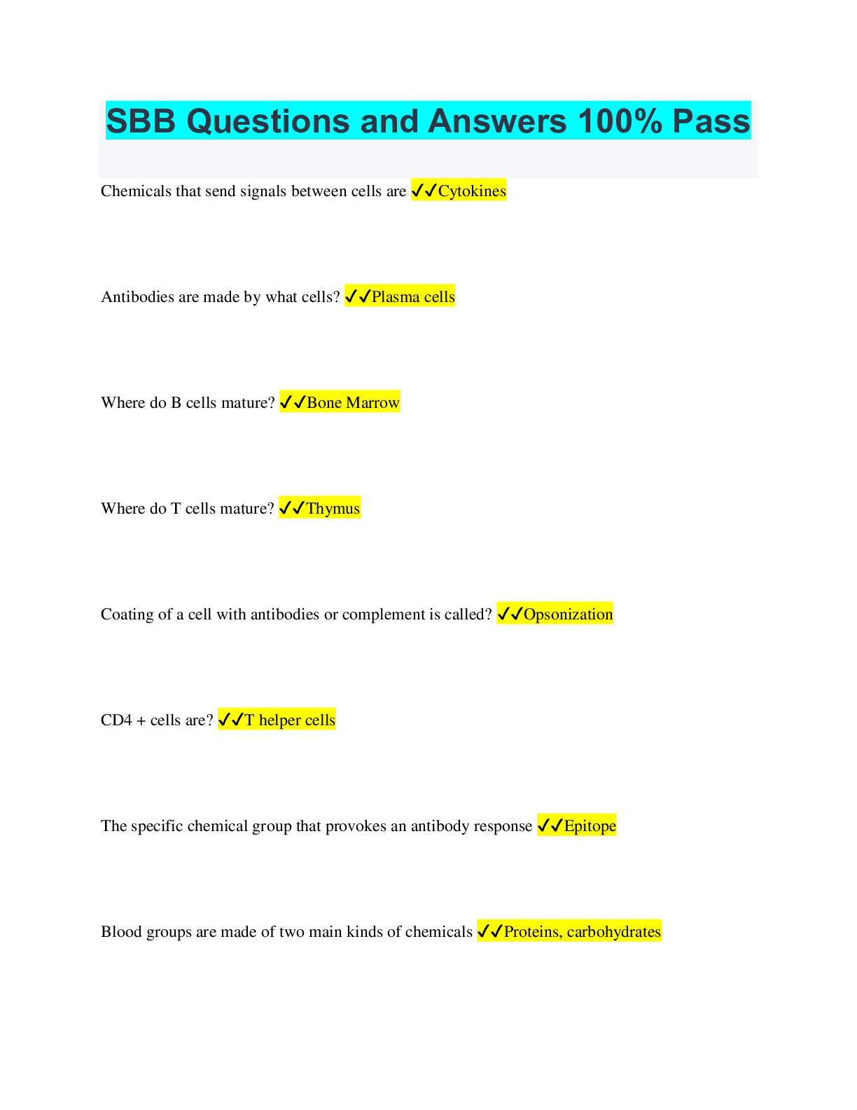 SBB Questions and Answers 100% Pass - Scholarfriends