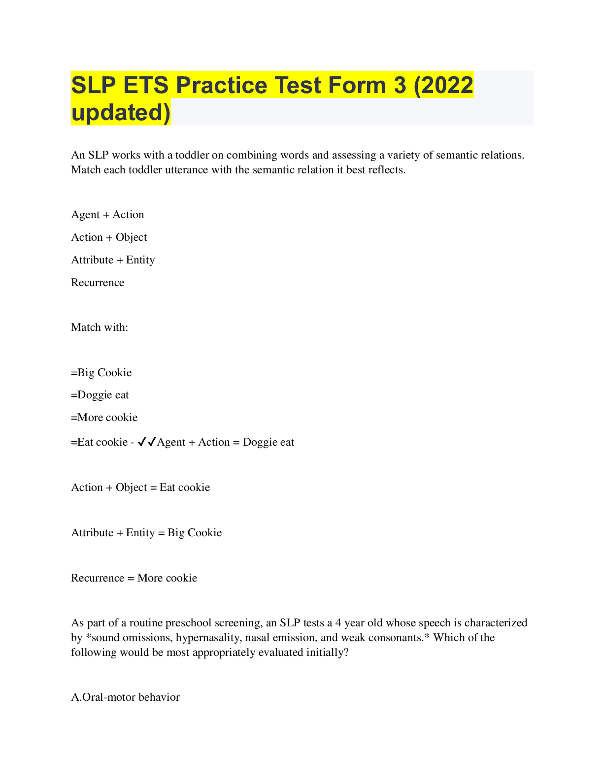 SLP ETS Practice Test Form 3 (2022 updated) - Scholarfriends