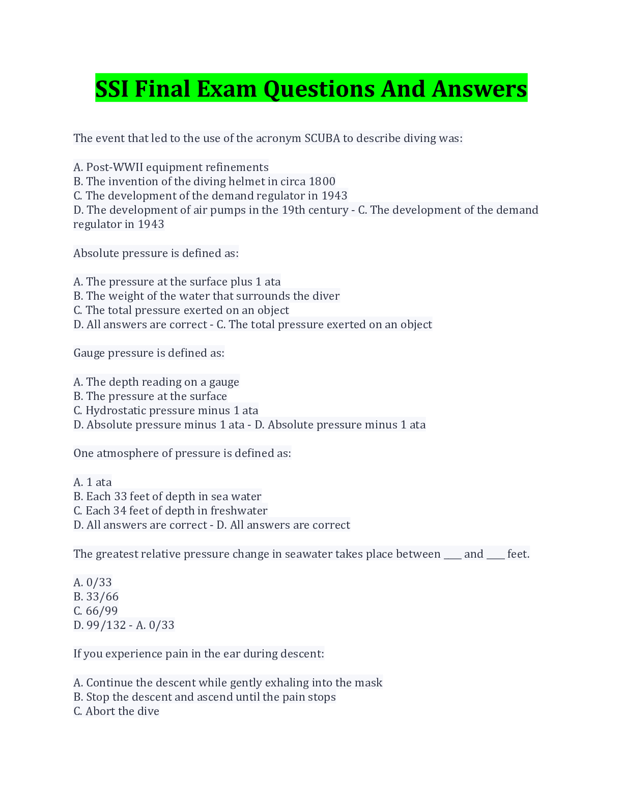 SSI Final Exam Questions And Answers 2022/2023 - Scholarfriends