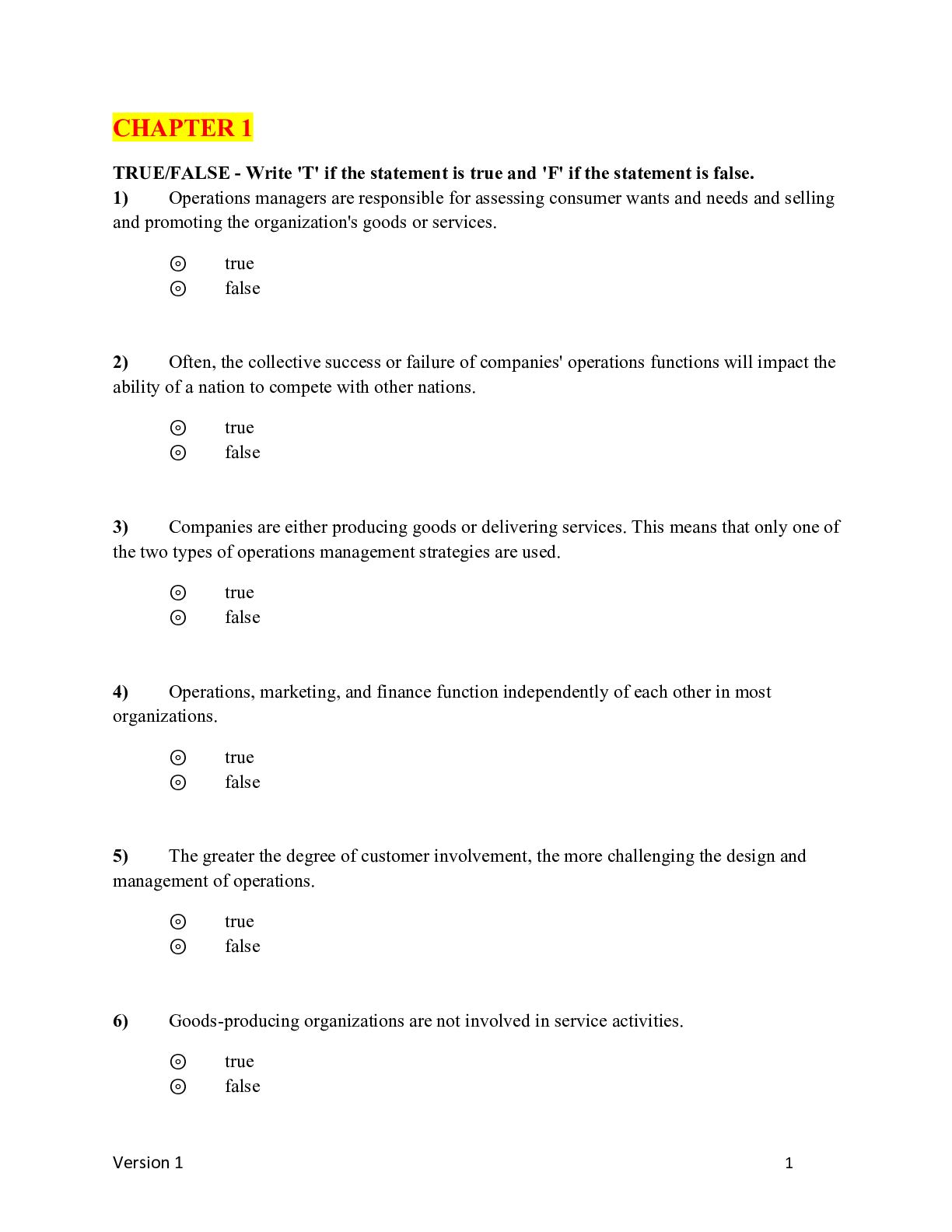 Operations Management, 14th Edition by Stevenson and Thomas Kull | TEST ...