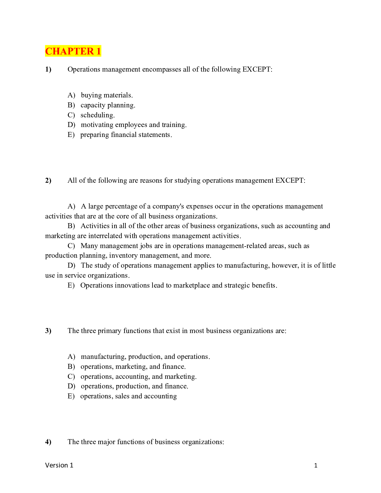 Operations Management ,7th Canadian Edition by Stevenson, Hojati | TEST ...