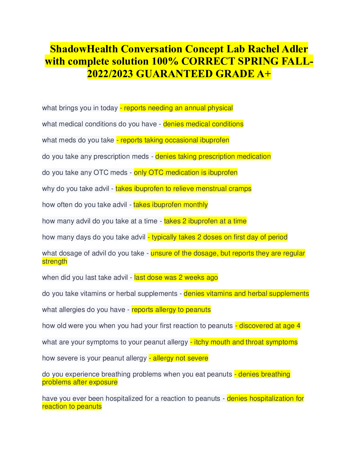 ShadowHealth Conversation Concept Lab Rachel Adler with complete ...