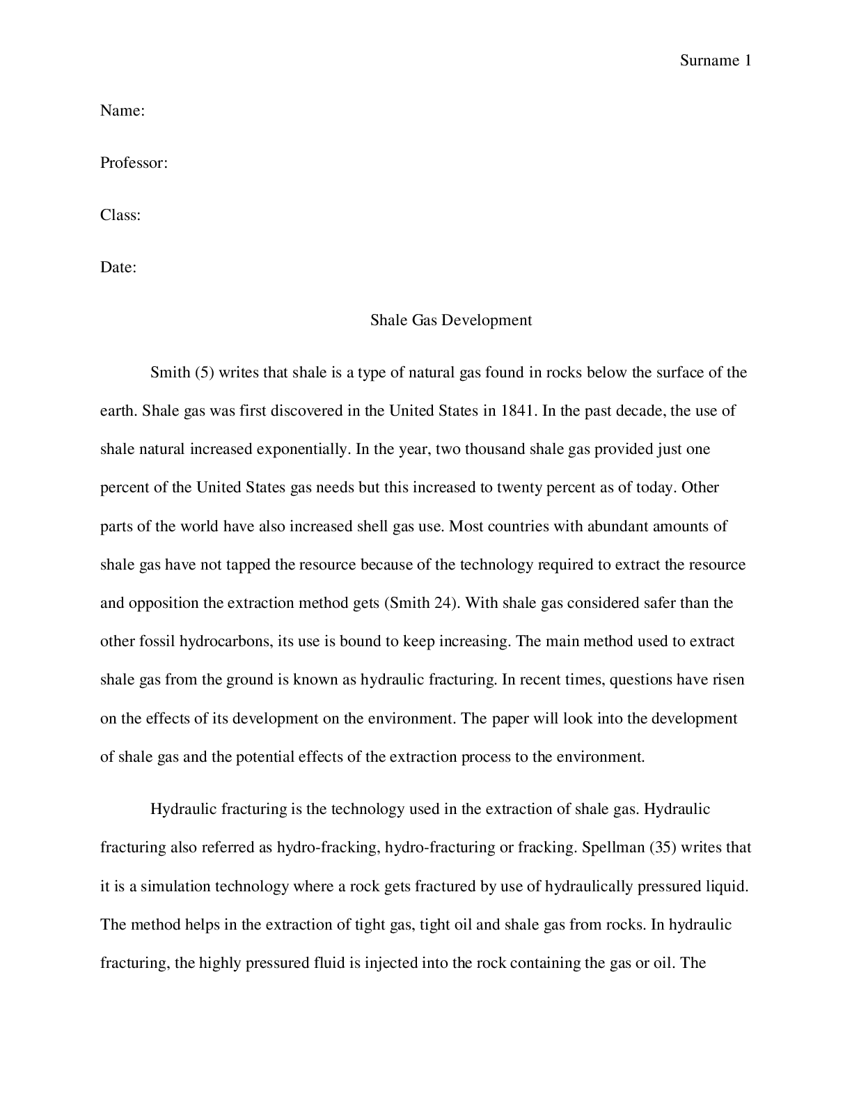 Shale Gas Development; the Creation and Extraction process - Scholarfriends