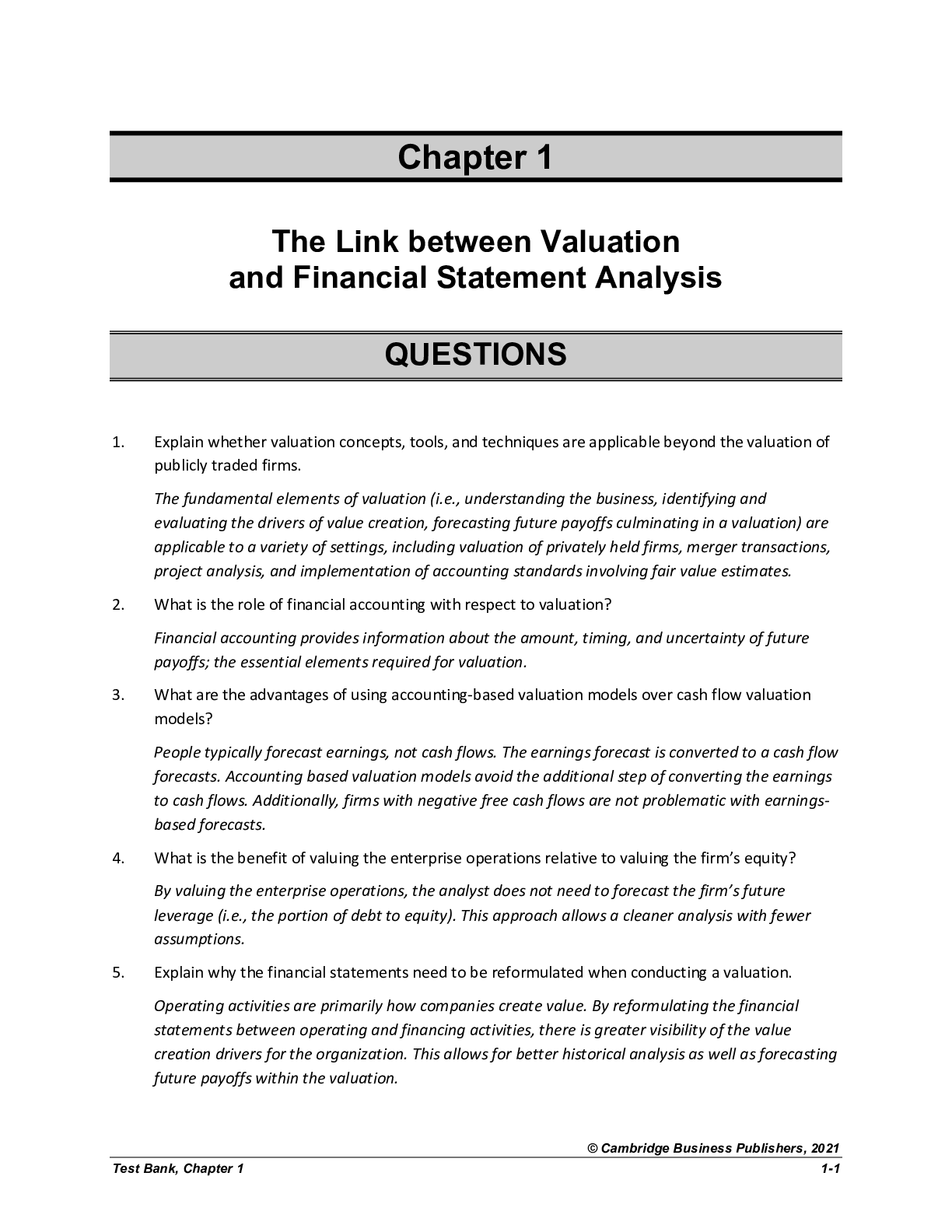 Valuation Using Financial Statements, 2nd Edition by Sommers, Easton ...