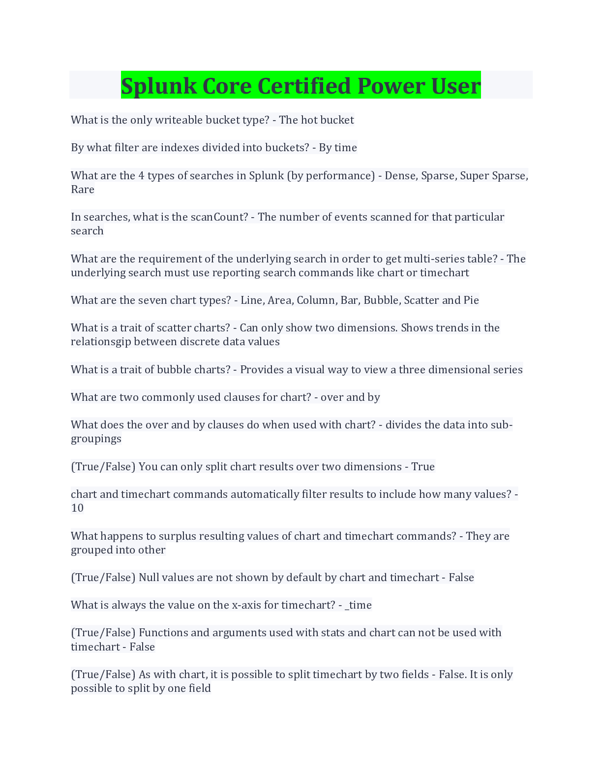 Splunk Core Certified Power User Test Questions And Answers ...