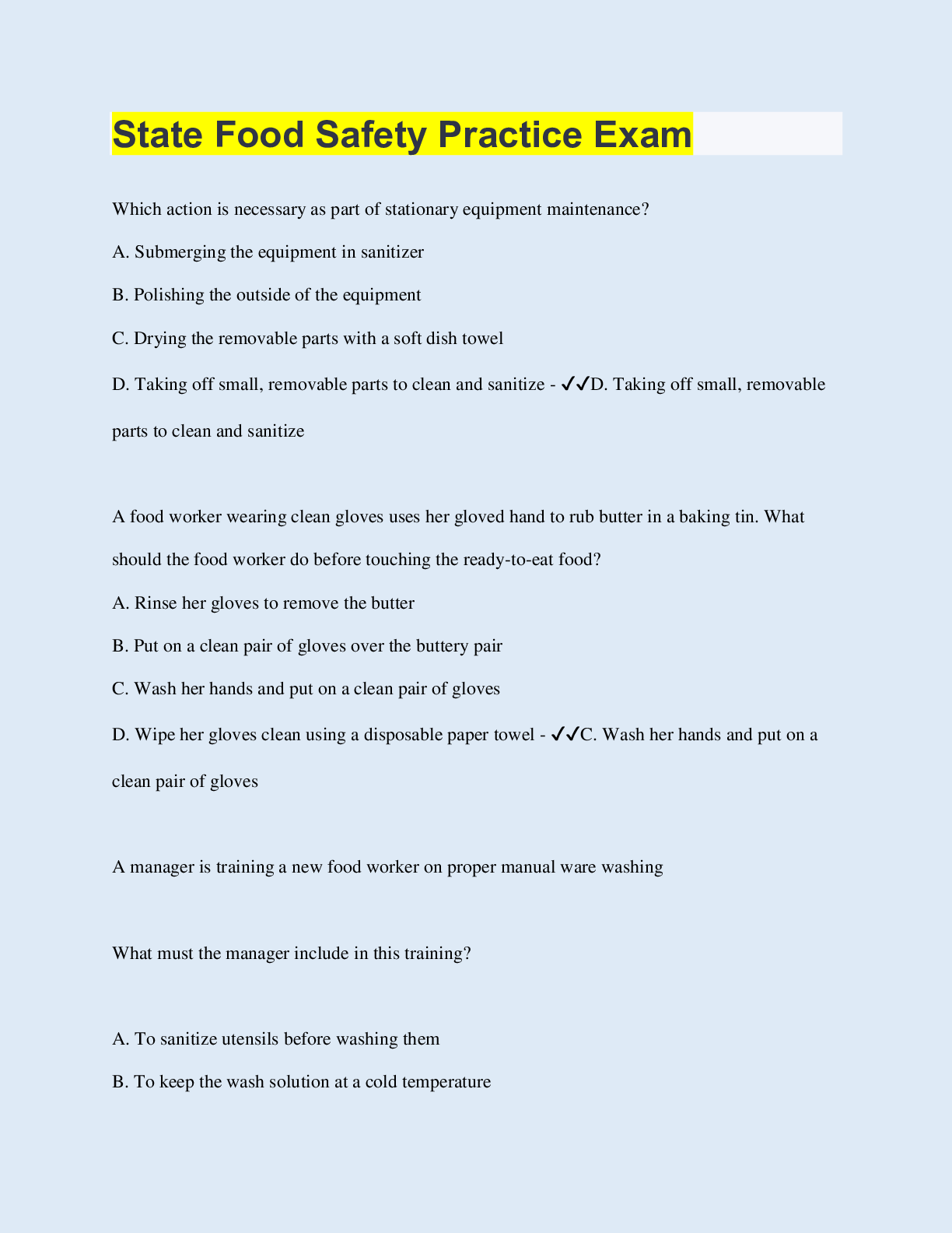 State Food Safety Practice Exam – Scholarfriends - Scholarfriends
