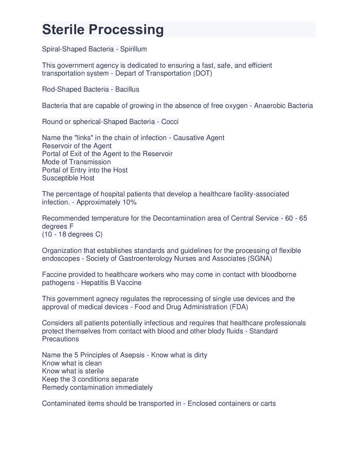 Sterile Processing - Scholarfriends