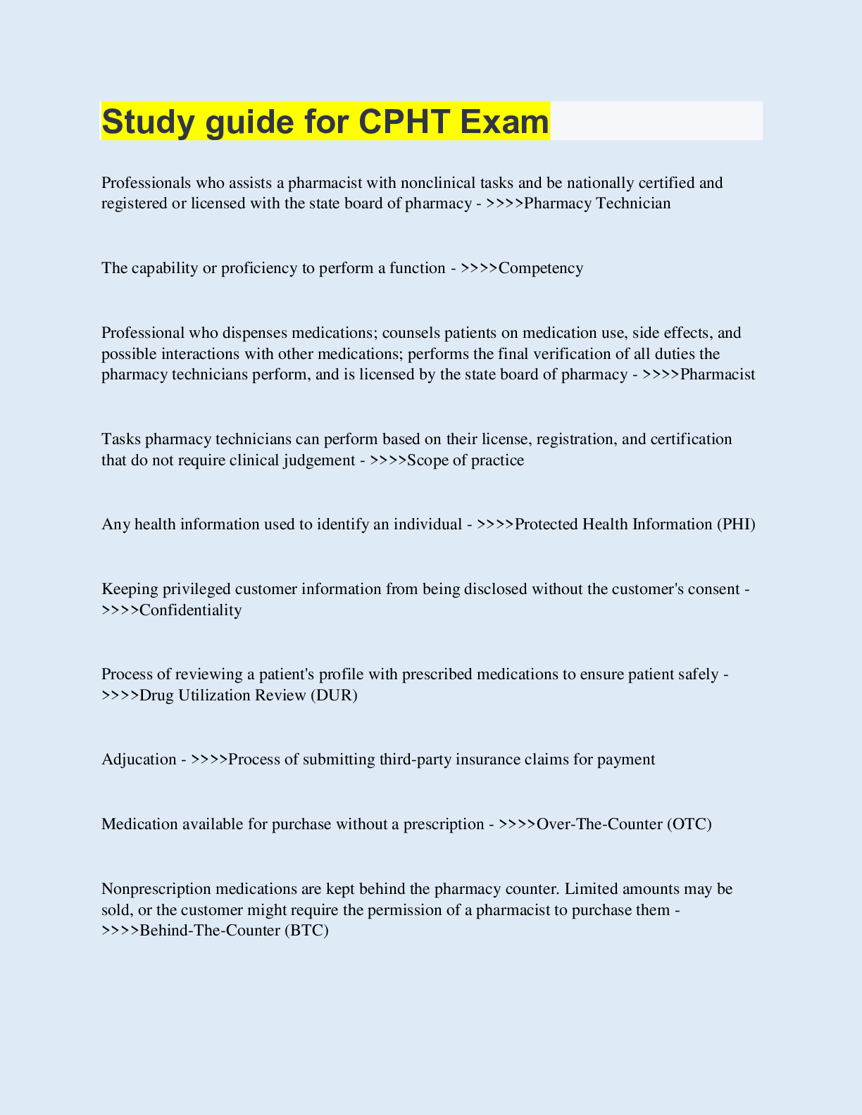 Bundle for CPhT Tests | Updated & Verified | Everything you need to ...