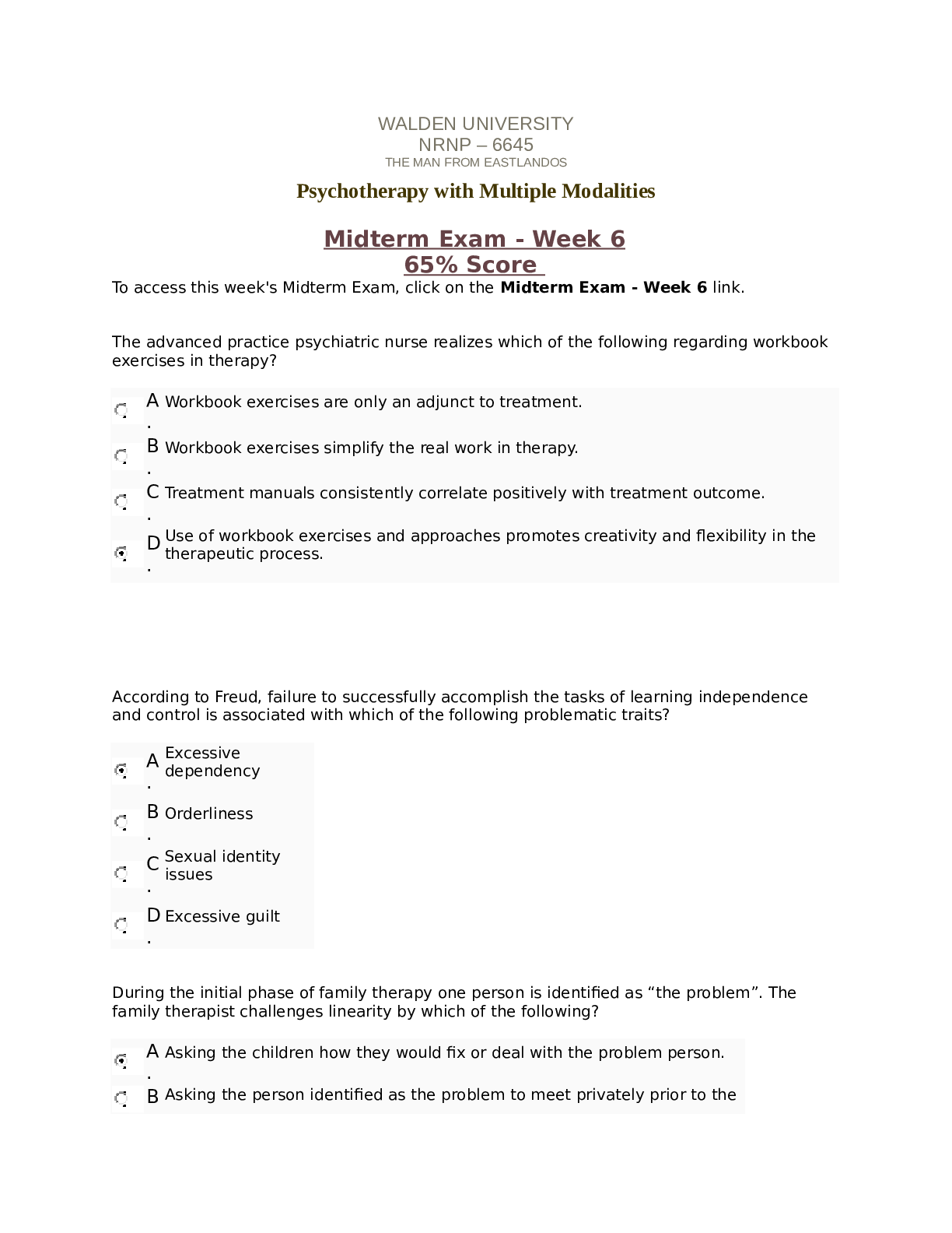 BMC Answers (Bloomberg) 2022, Complete solutions (A+ guide) University ...