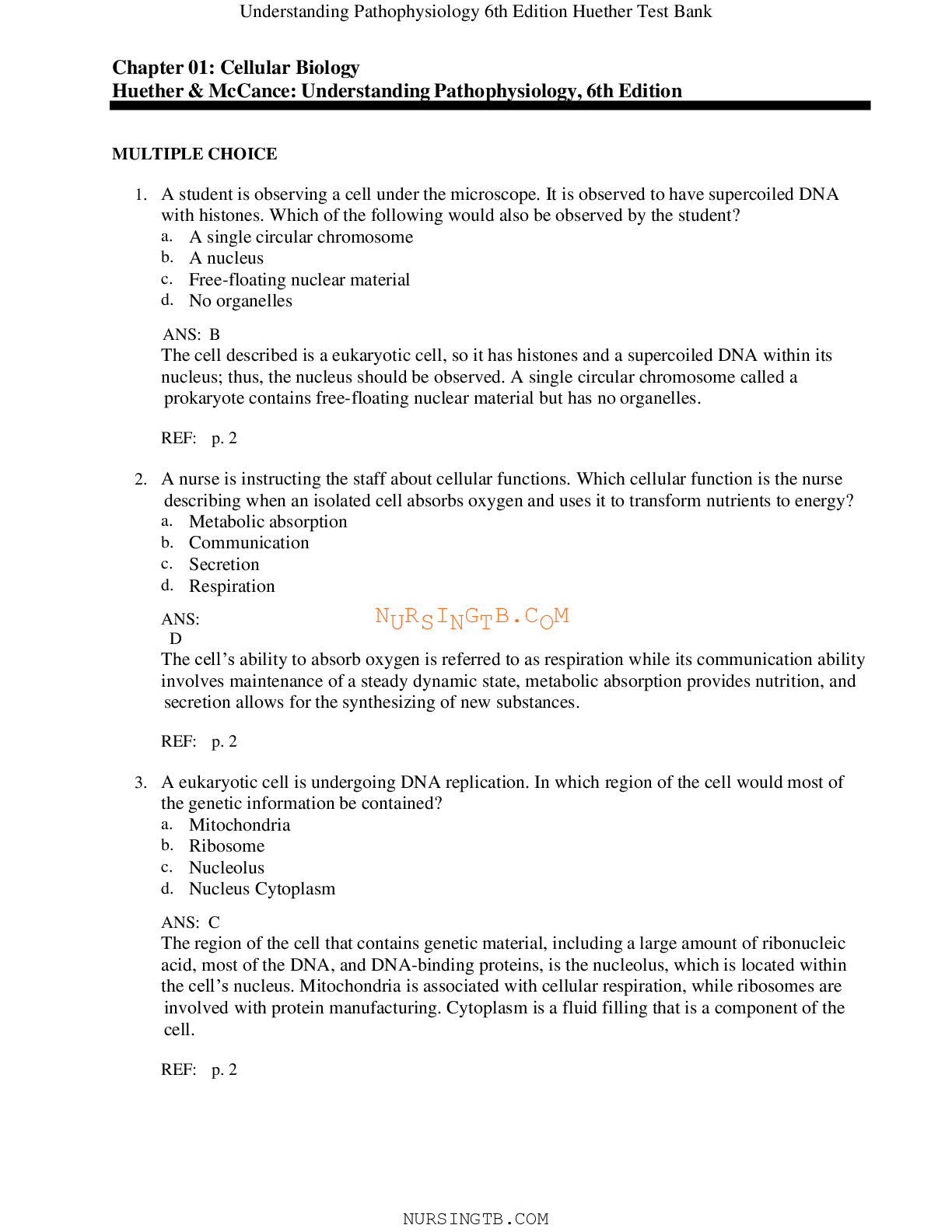 Understanding Pathophysiology 6th Edition by Heuther | TEST BANK ...